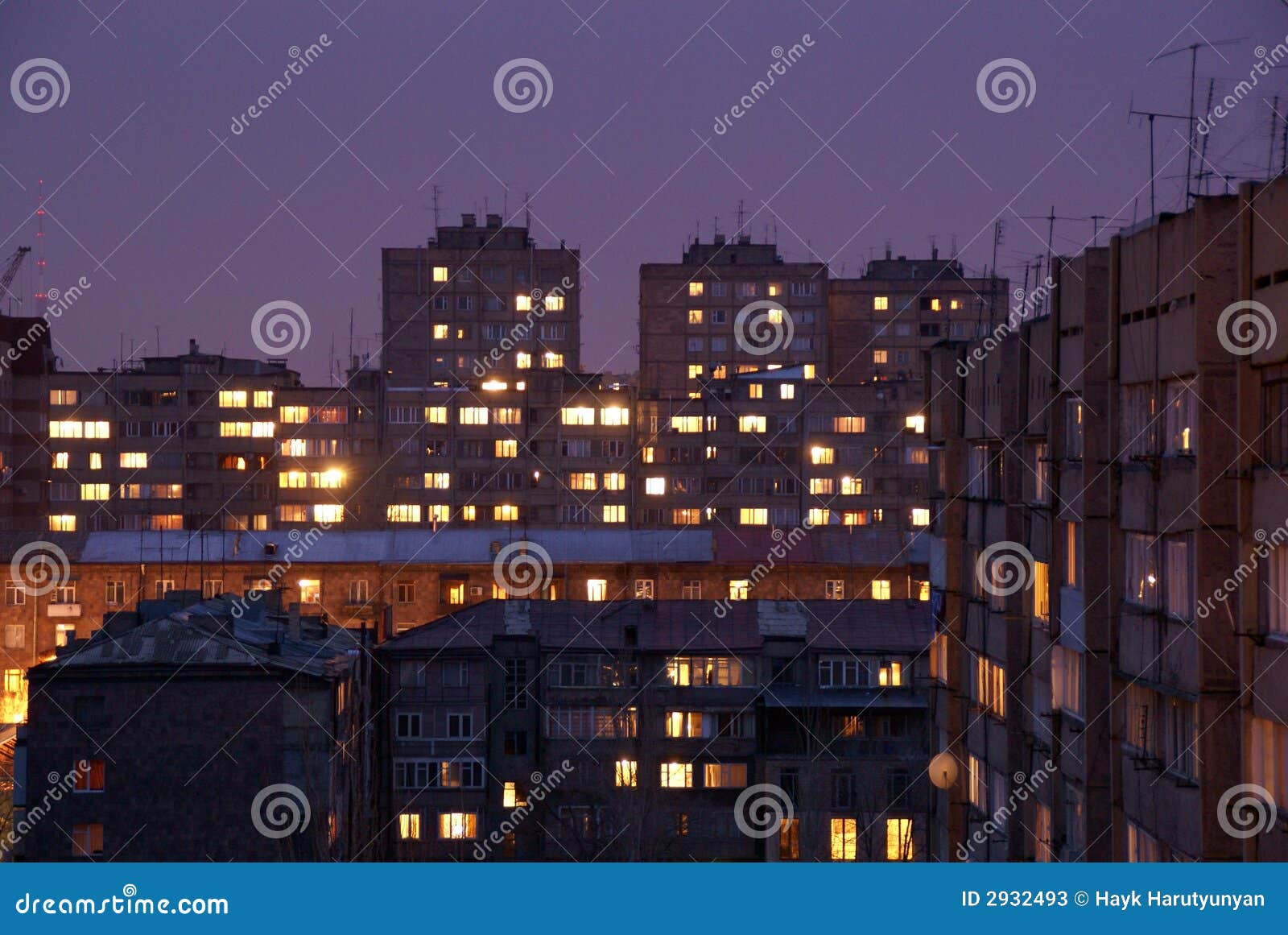 Yerevan at night stock image. Image of yerevan, capital - 2932493