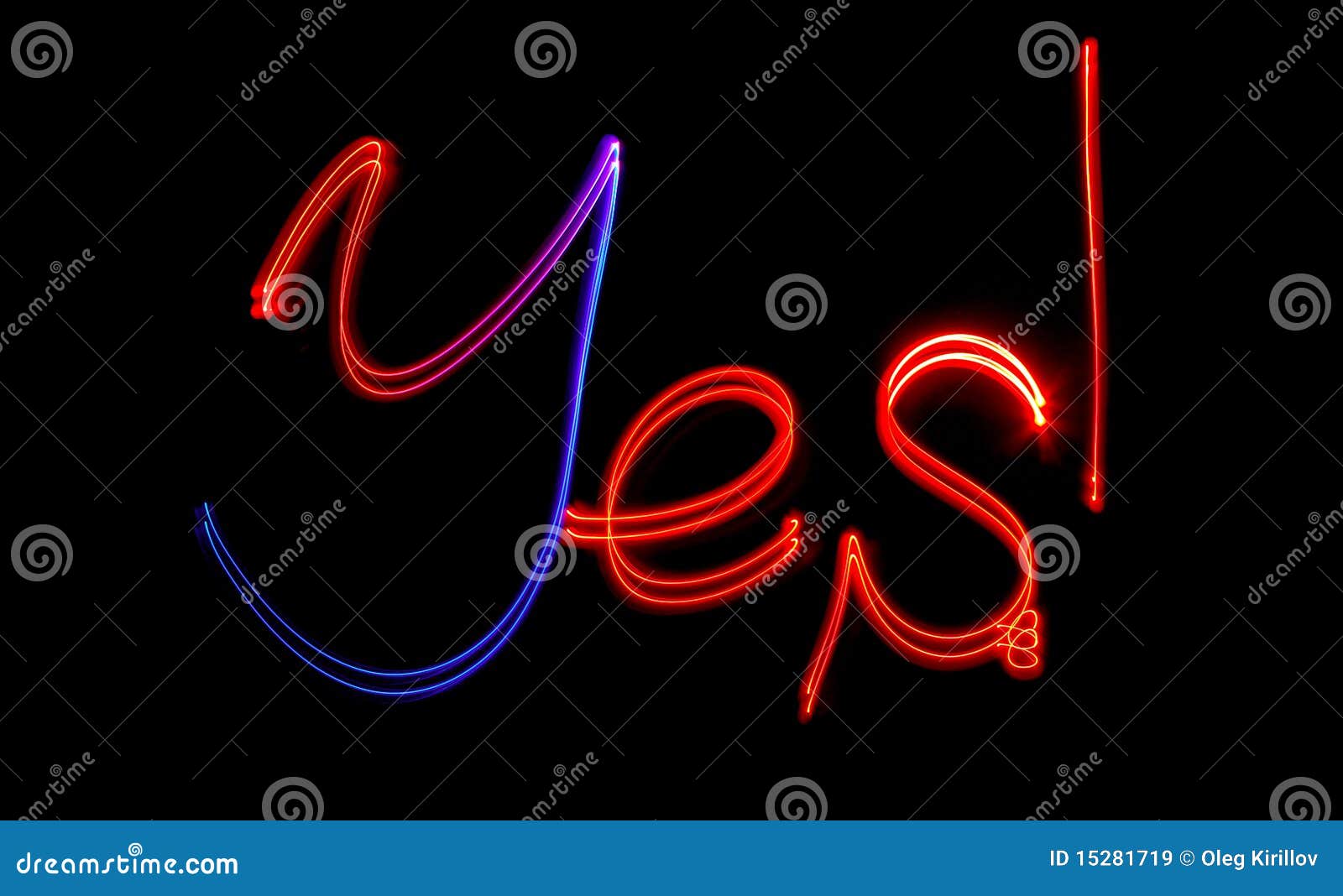 Yes stock image. Image of figure, rainbow, light, freezelight - 15281719