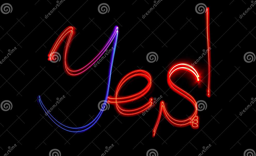 Yes stock image. Image of figure, rainbow, light, freezelight - 15281719