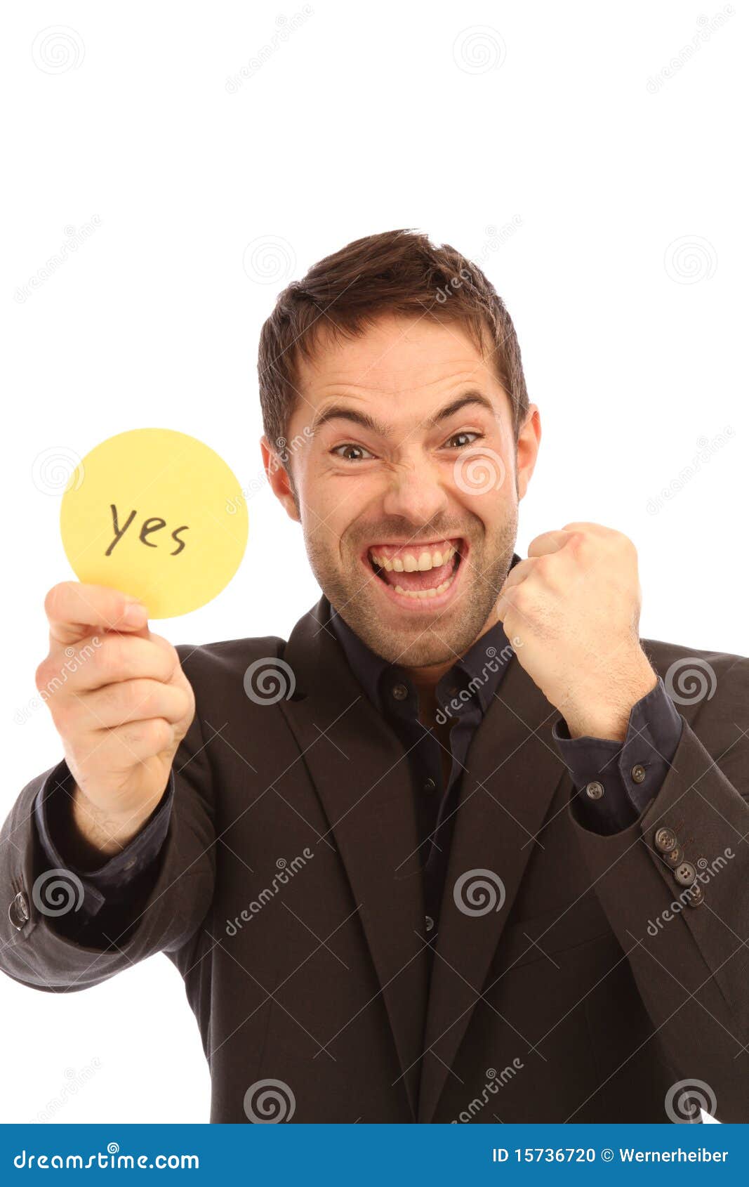YES stock photo. Image of suit, strike, business, fist - 15736720