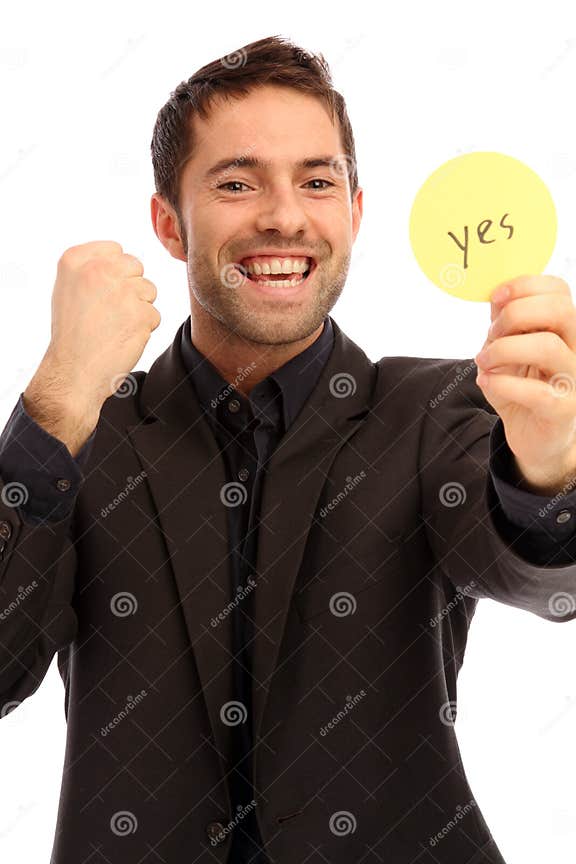 YES stock image. Image of young, sign, strike, smiling - 15736765