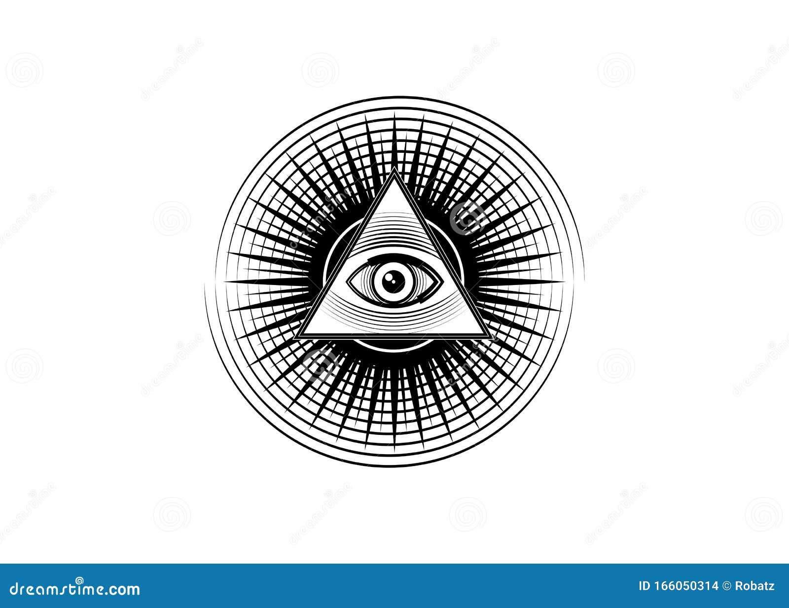 Masonic Symbol Concept. All Seeing Eye Inside Pyramid Triangle Stock ...