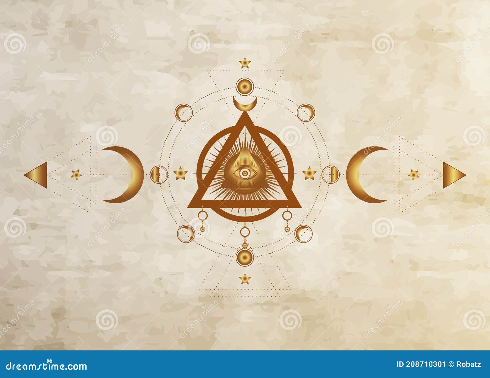 Seeing Eye. All Seeing Eye Inside Triangle Pyramid. Vector Illustration ...