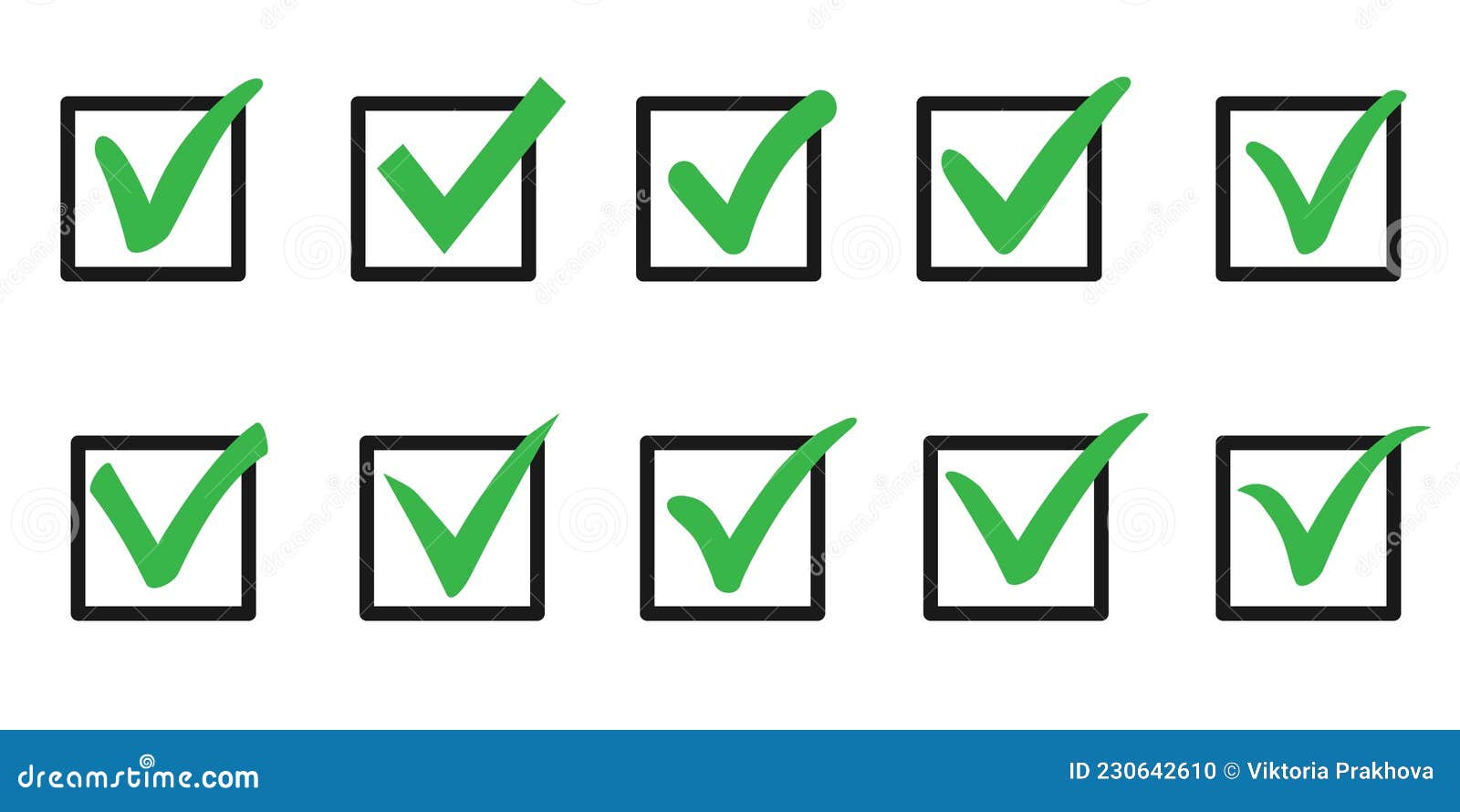 Check icons set stock vector. Illustration of flat, approved - 230642610