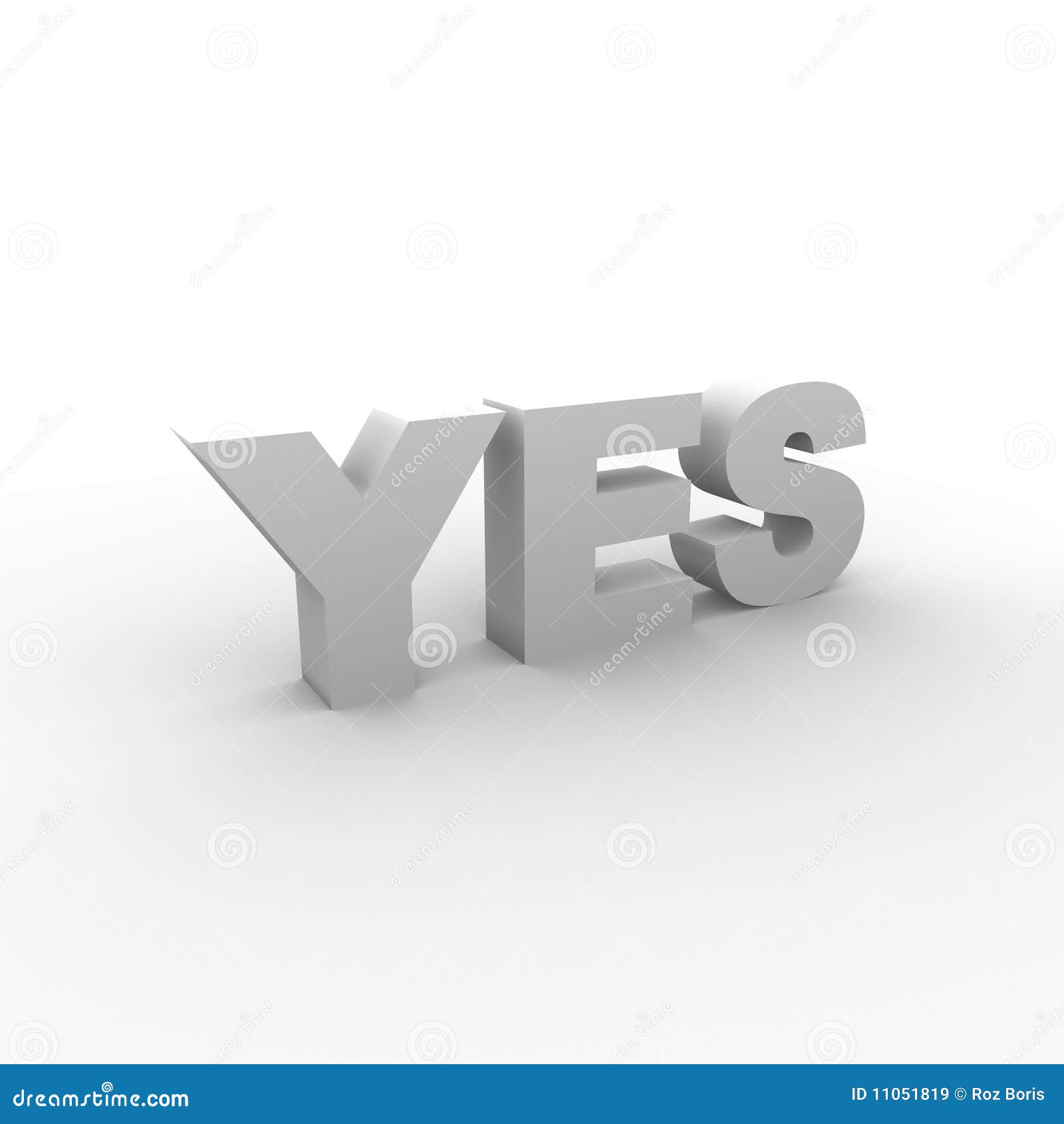 Yes 3d text stock illustration. Illustration of icon - 11051819