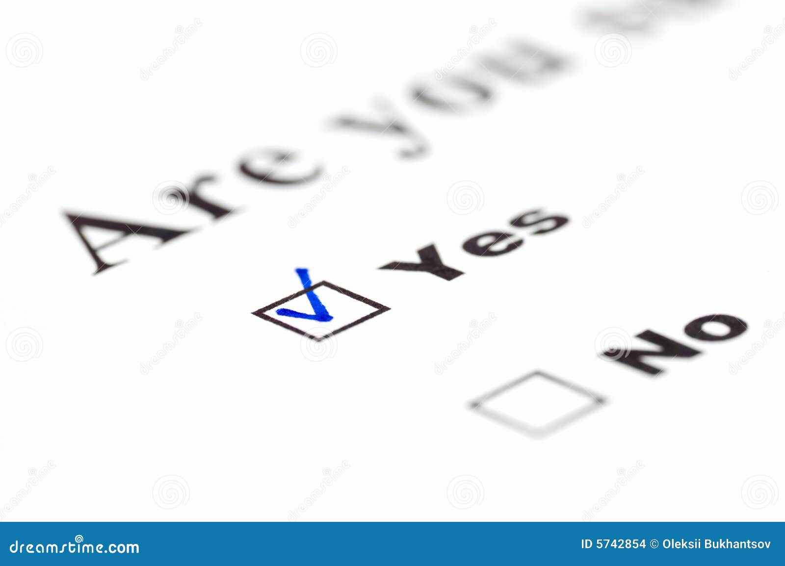 Yes stock photo. Image of document, choice, form, mark - 5742854