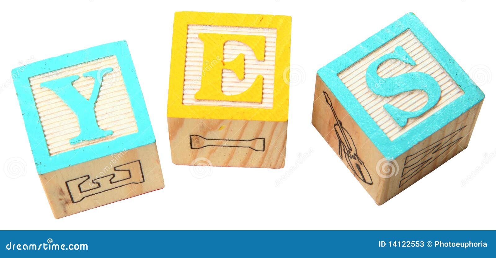 YES in Alphabet Blocks stock image. Image of answer, colorful - 14122553