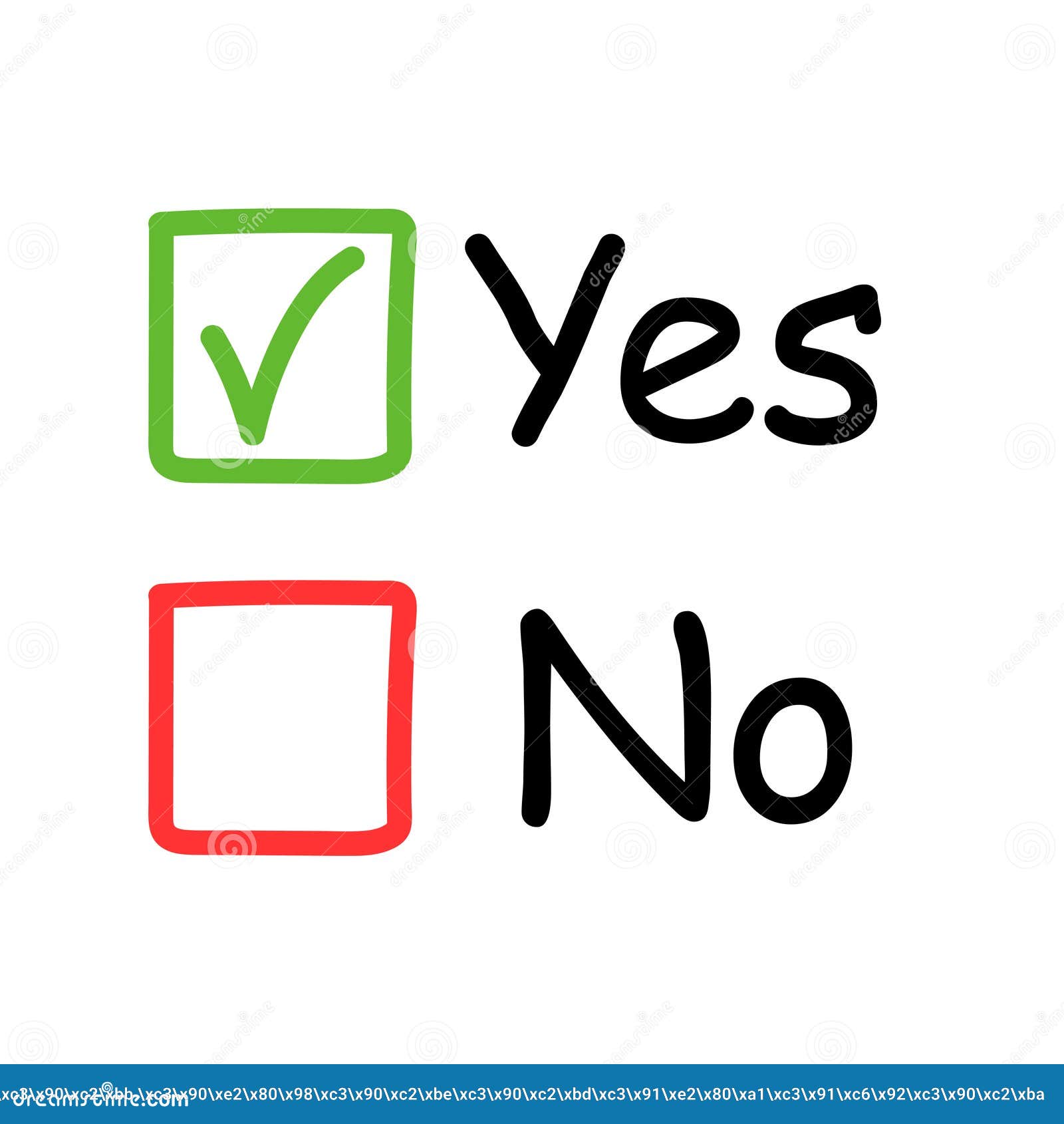 Yes Answer Mark Isolated on White Background. the Concept of Voting ...
