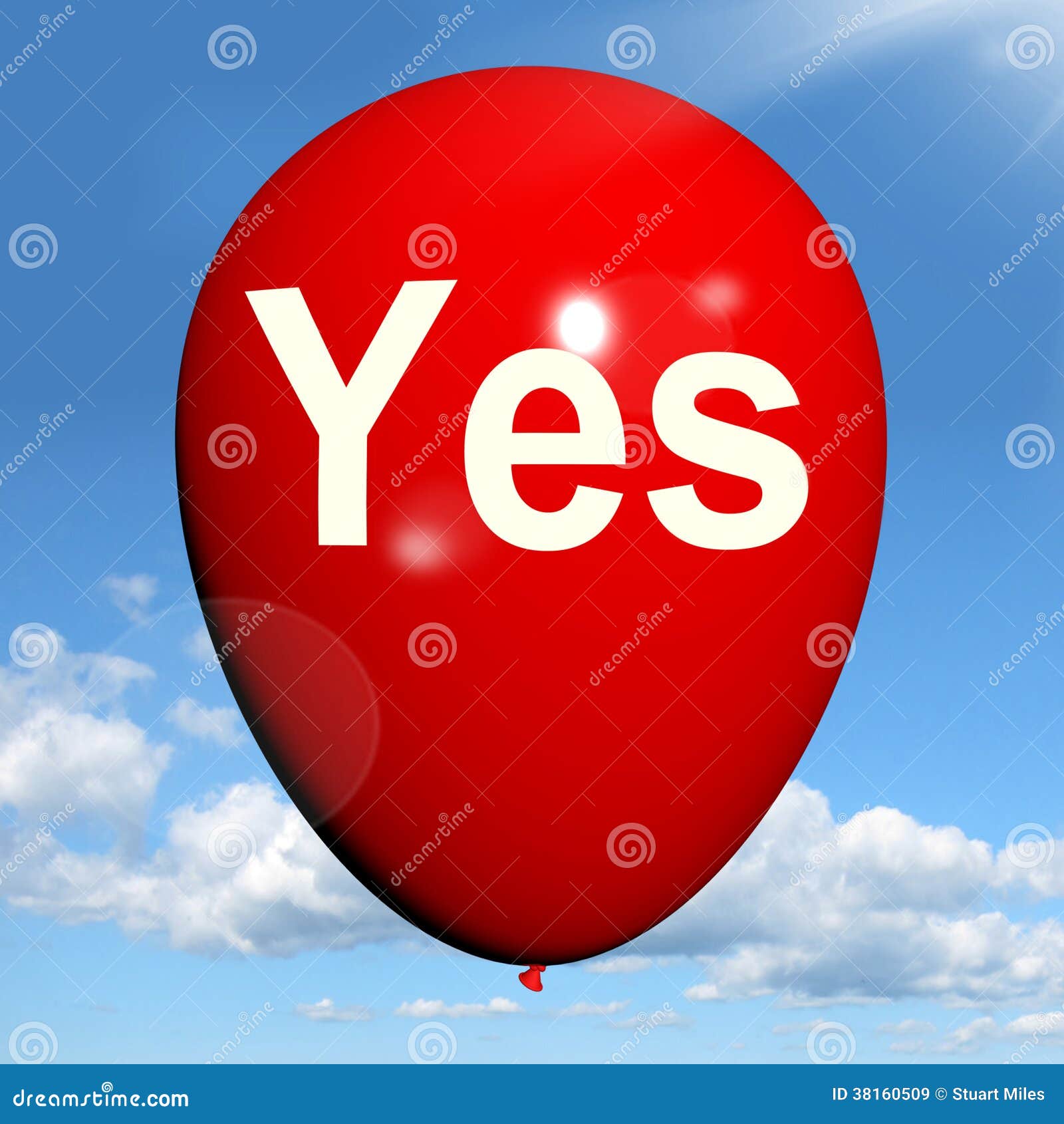 Yes Balloon Means Affirmative Approval and Certainty Stock Illustration ...