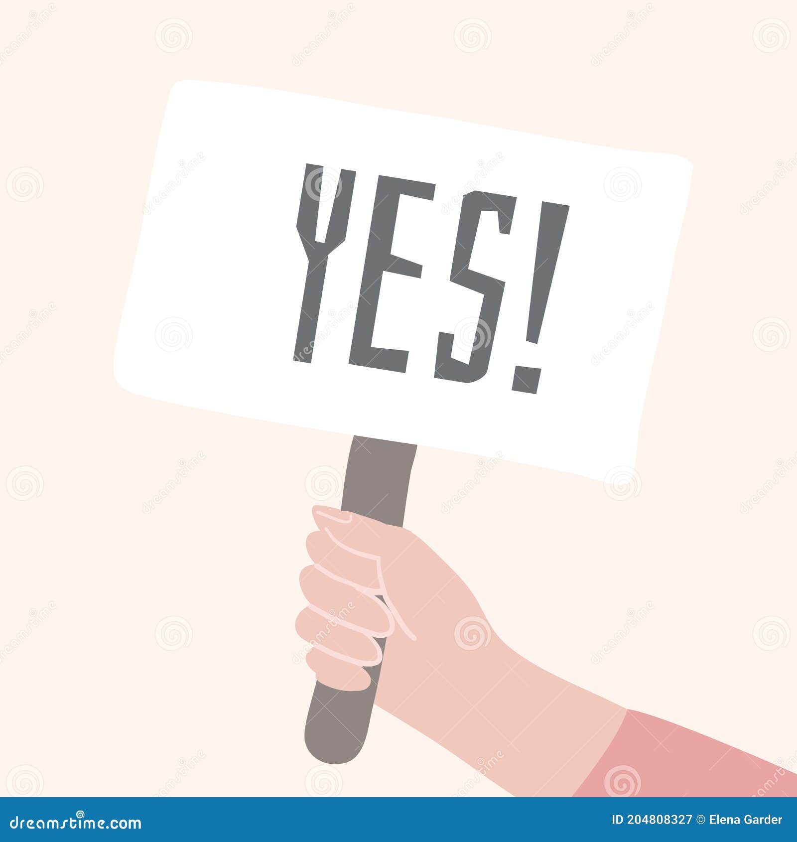 Yes Banner in Comic Human Hand. Correct Answer Sign. Right Decision ...