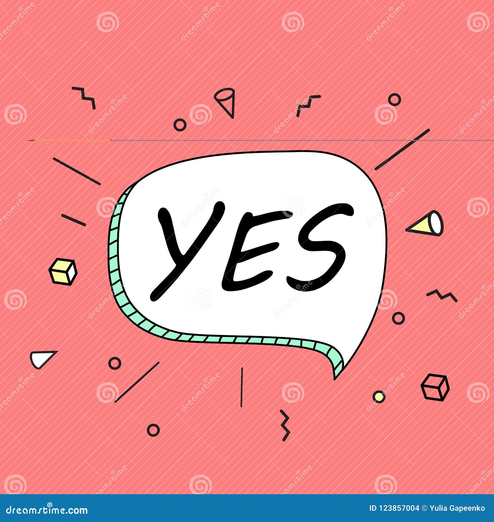 Yes Banner Poster and Sticker Concept Speech Bubble Message. Vector ...