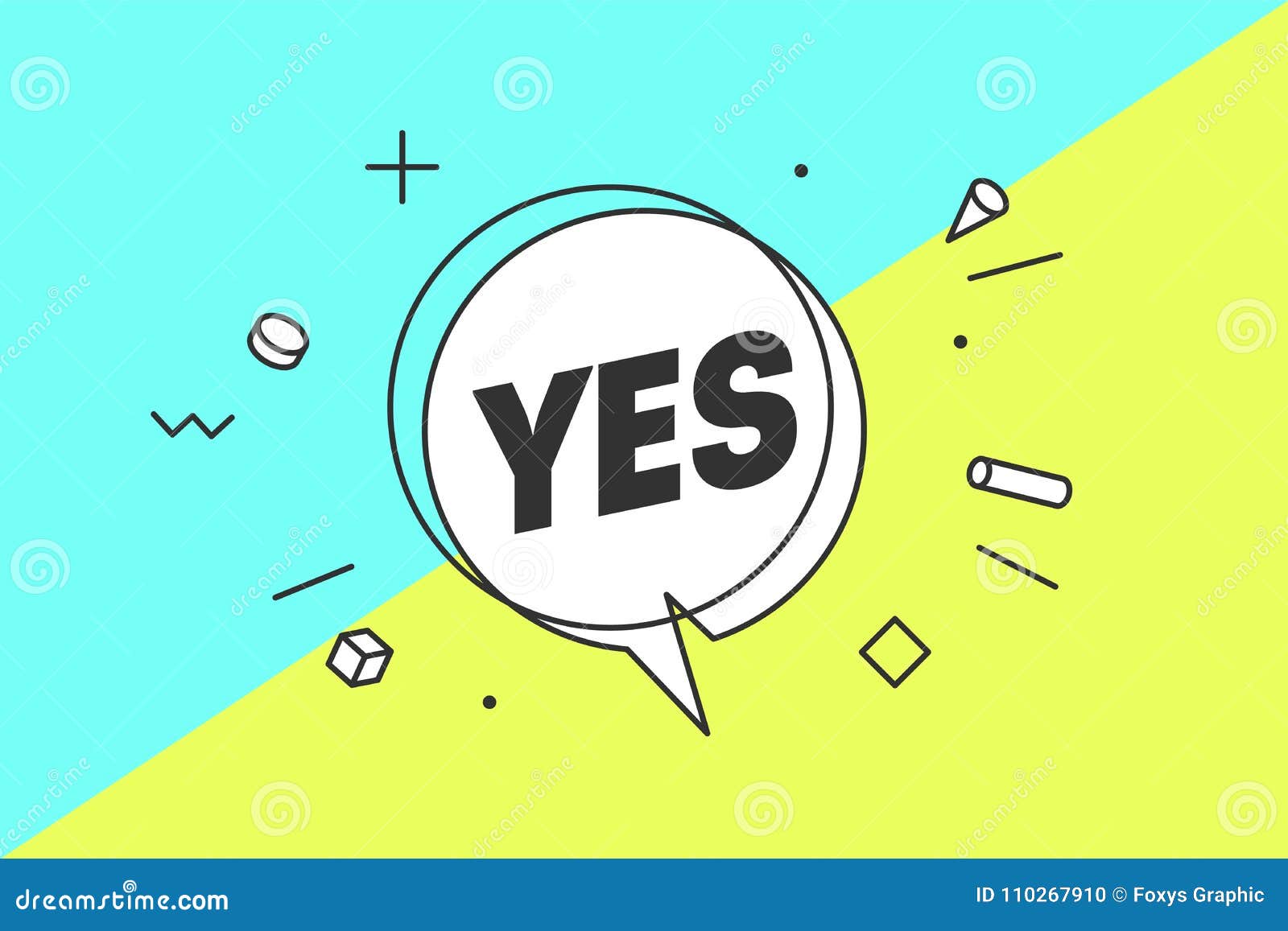 Yes. Banner, speech bubble stock vector. Illustration of good - 110267910
