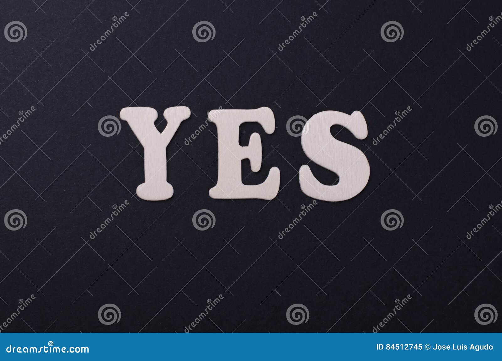 Yes on black background. stock image. Image of gray, abstract - 84512745