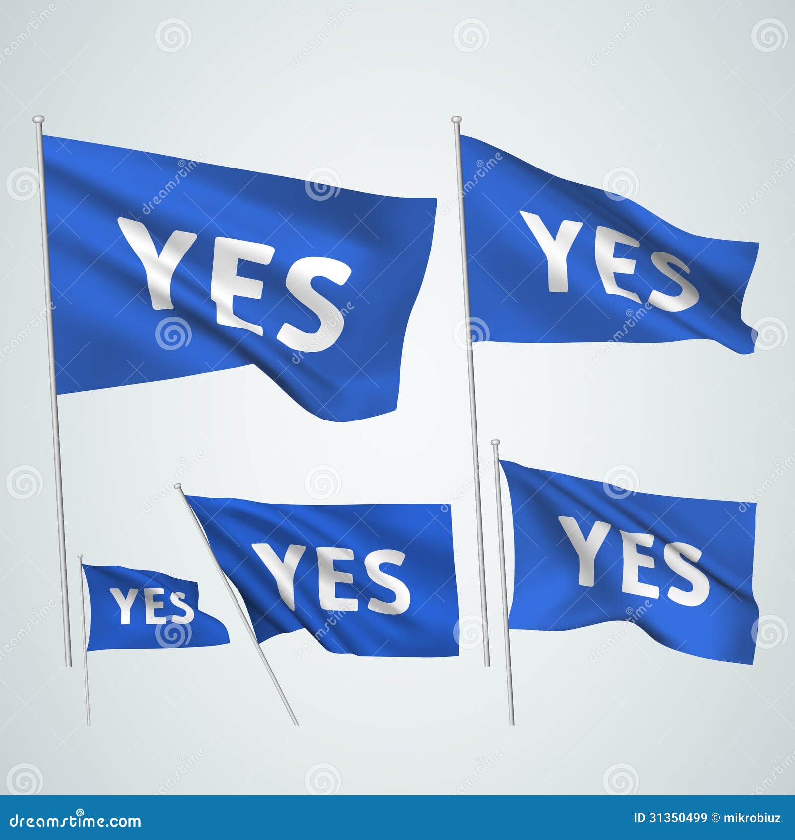 Yes - blue vector flags stock vector. Illustration of confirmation ...