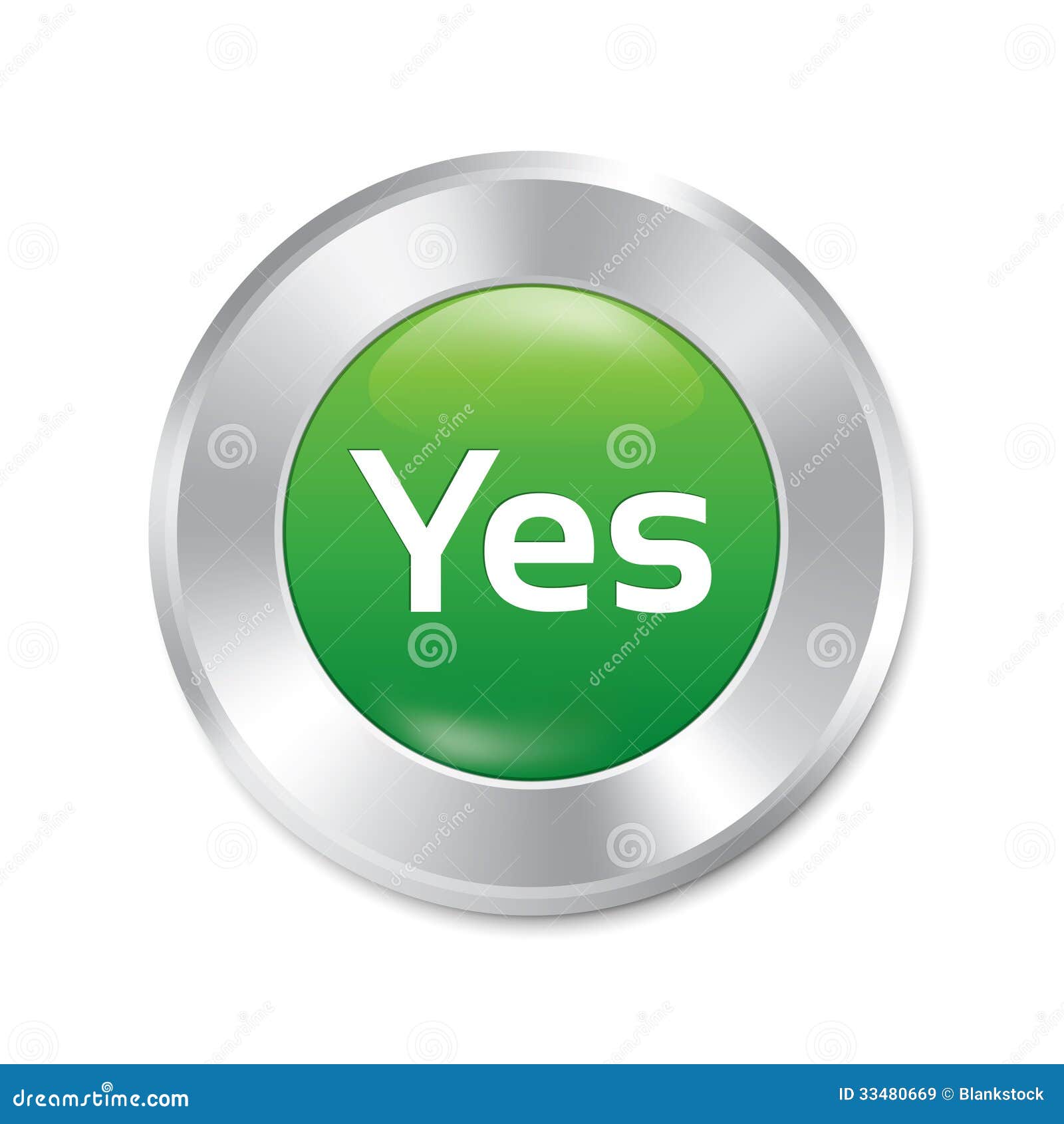 Yes Button. Accept Green Round Sticker Stock Illustration ...