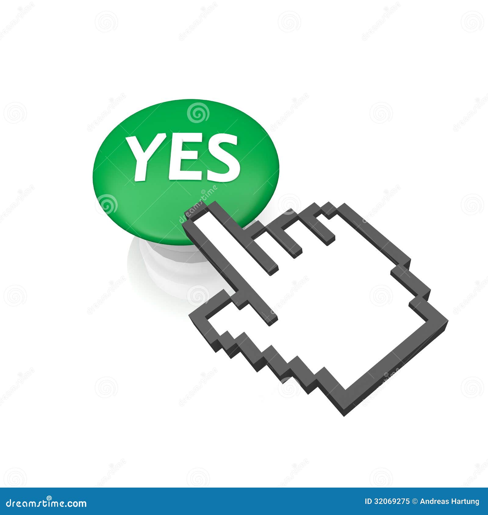 Yes stock illustration. Illustration of cursor, green - 32069275