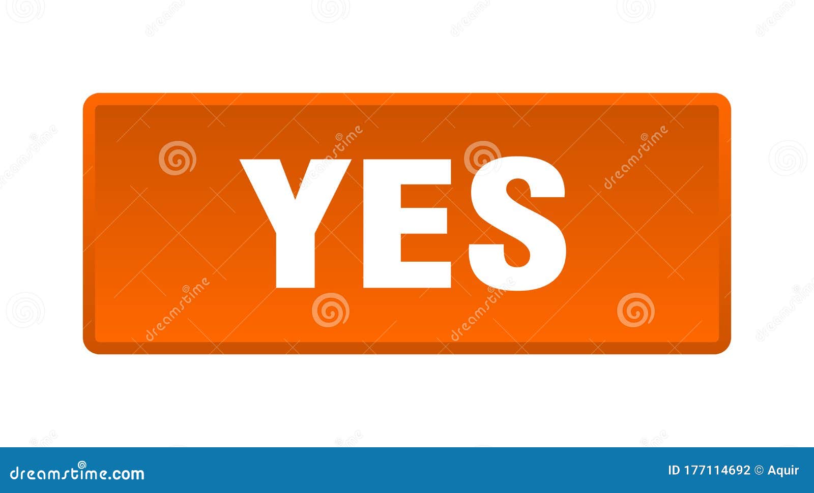 Yes Button. Yes Square Isolated Push Button Stock Vector - Illustration ...
