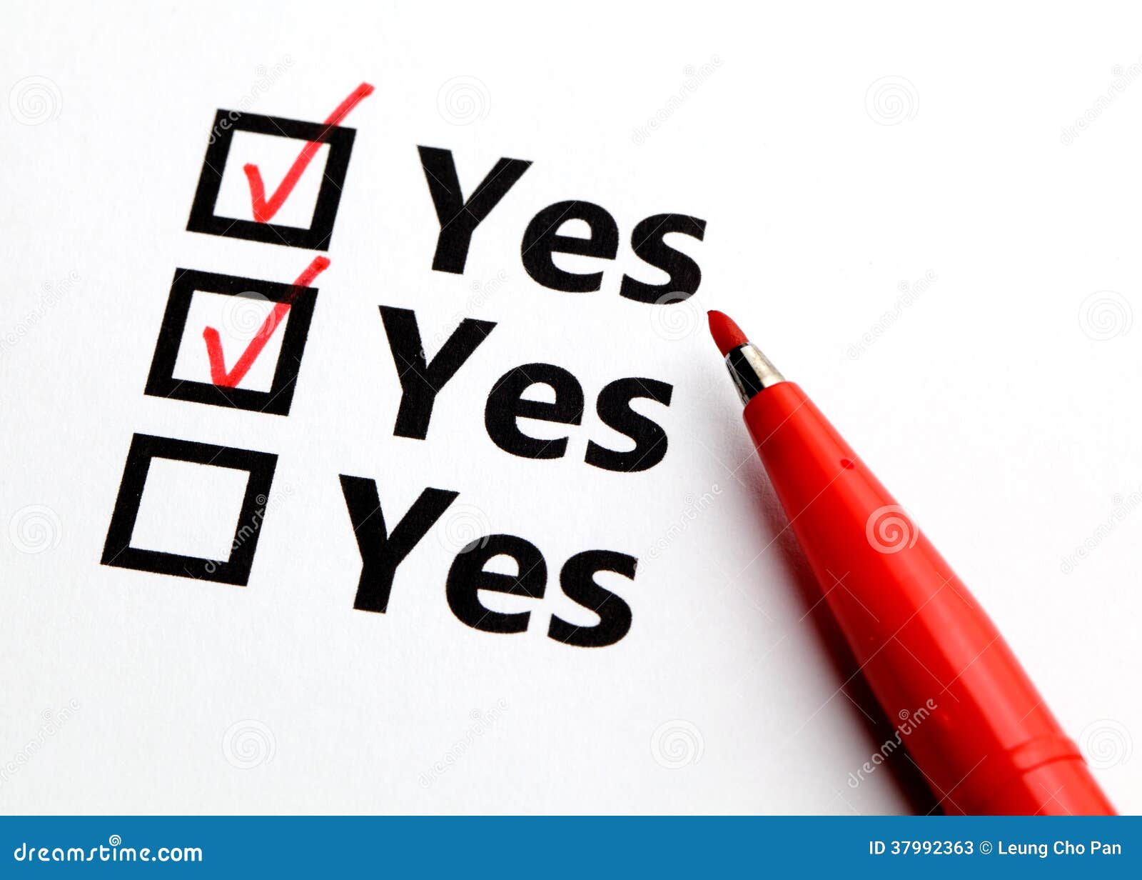 Yes check box stock image. Image of decisions, word, vote - 37992363