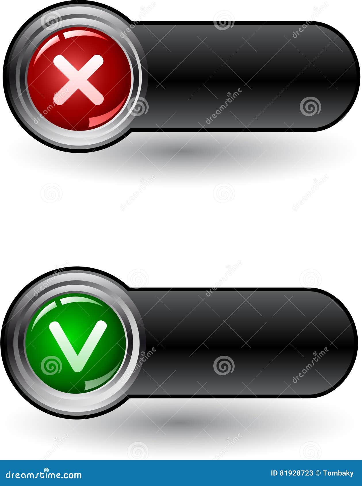 Yes on nor check icons, stock illustration. Illustration of poll - 81928723