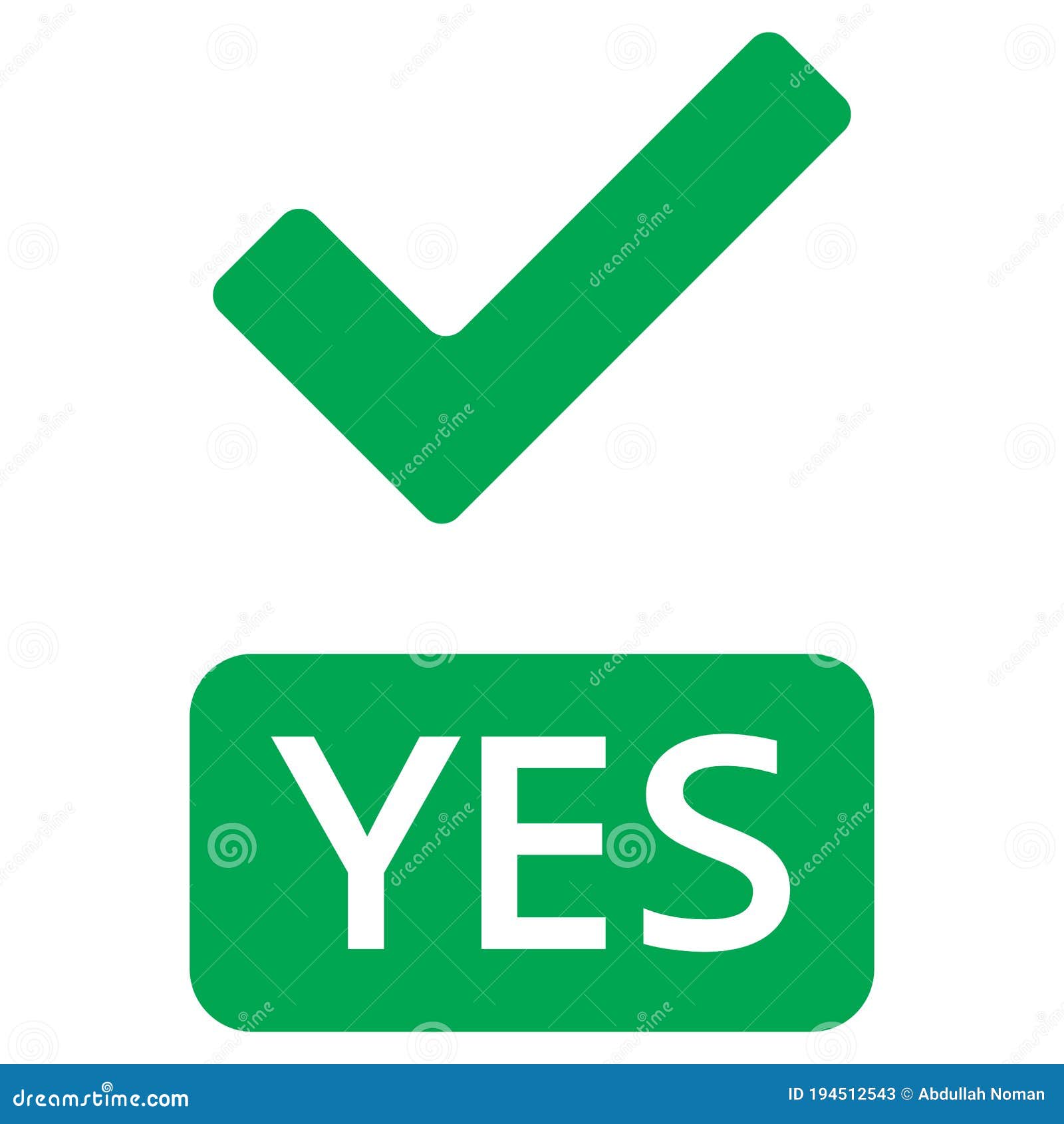 Yes check mark icon stock vector. Illustration of design - 194512543