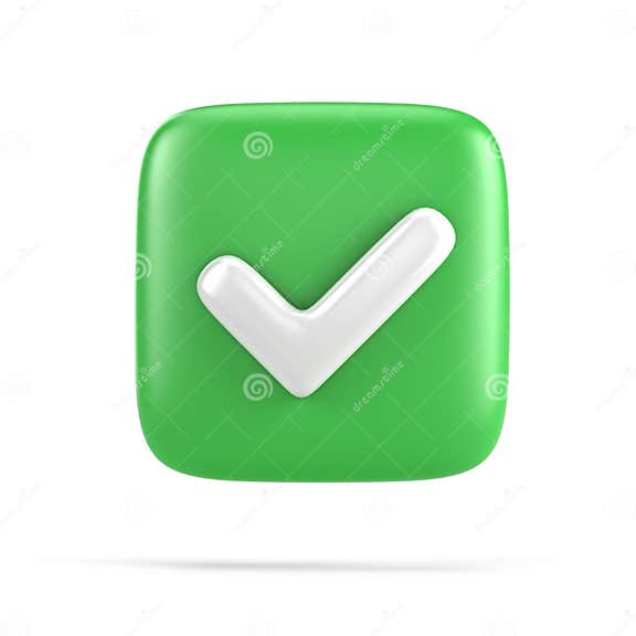 Yes Check Mark Interface Button Sign Isolated on White Stock ...