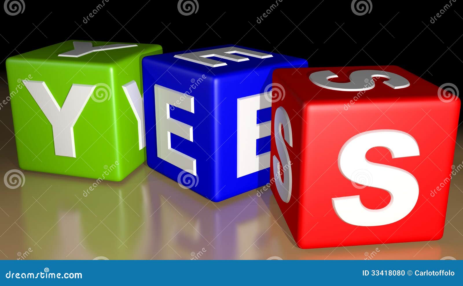 YES Coloured cubes stock illustration. Illustration of shop - 33418080