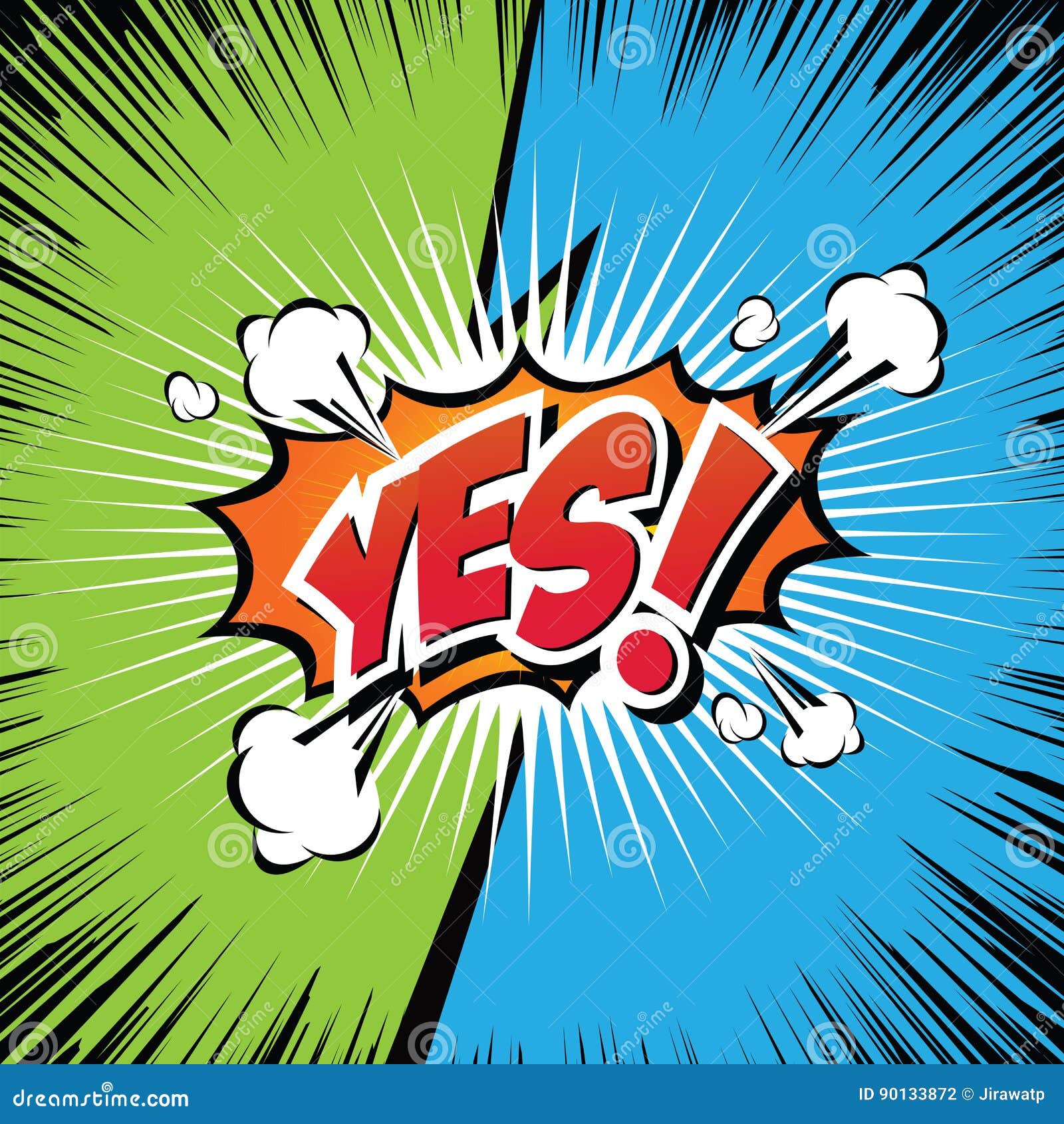 Yes! Comic Speech Bubble, Cartoon Stock Vector - Illustration of ...