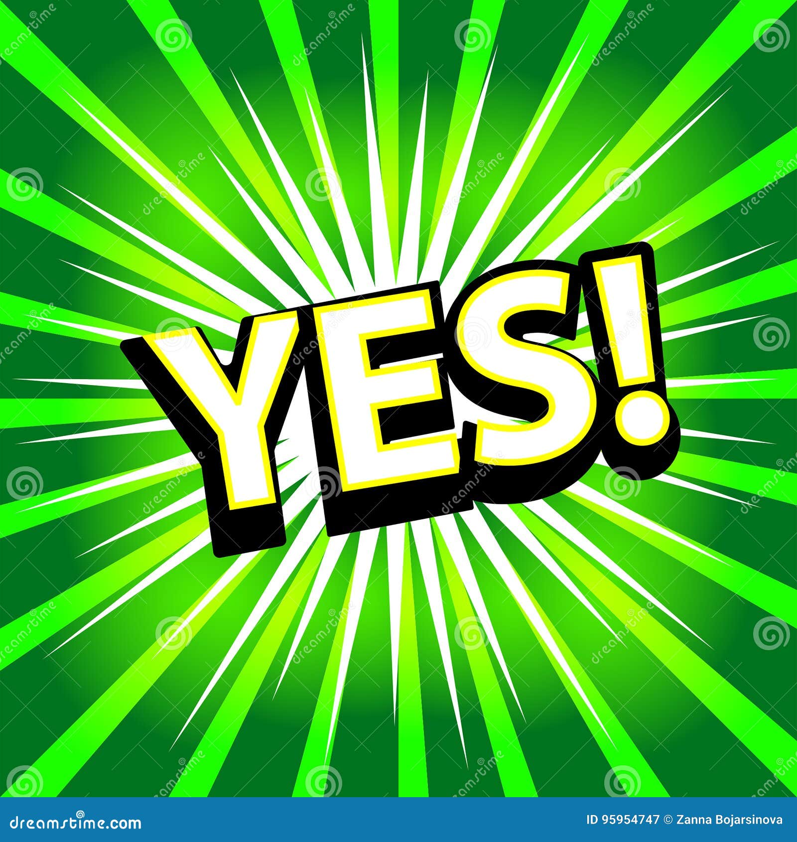 YES! Comic Speech Bubble, Cartoon. Stock Vector - Illustration of bomb ...