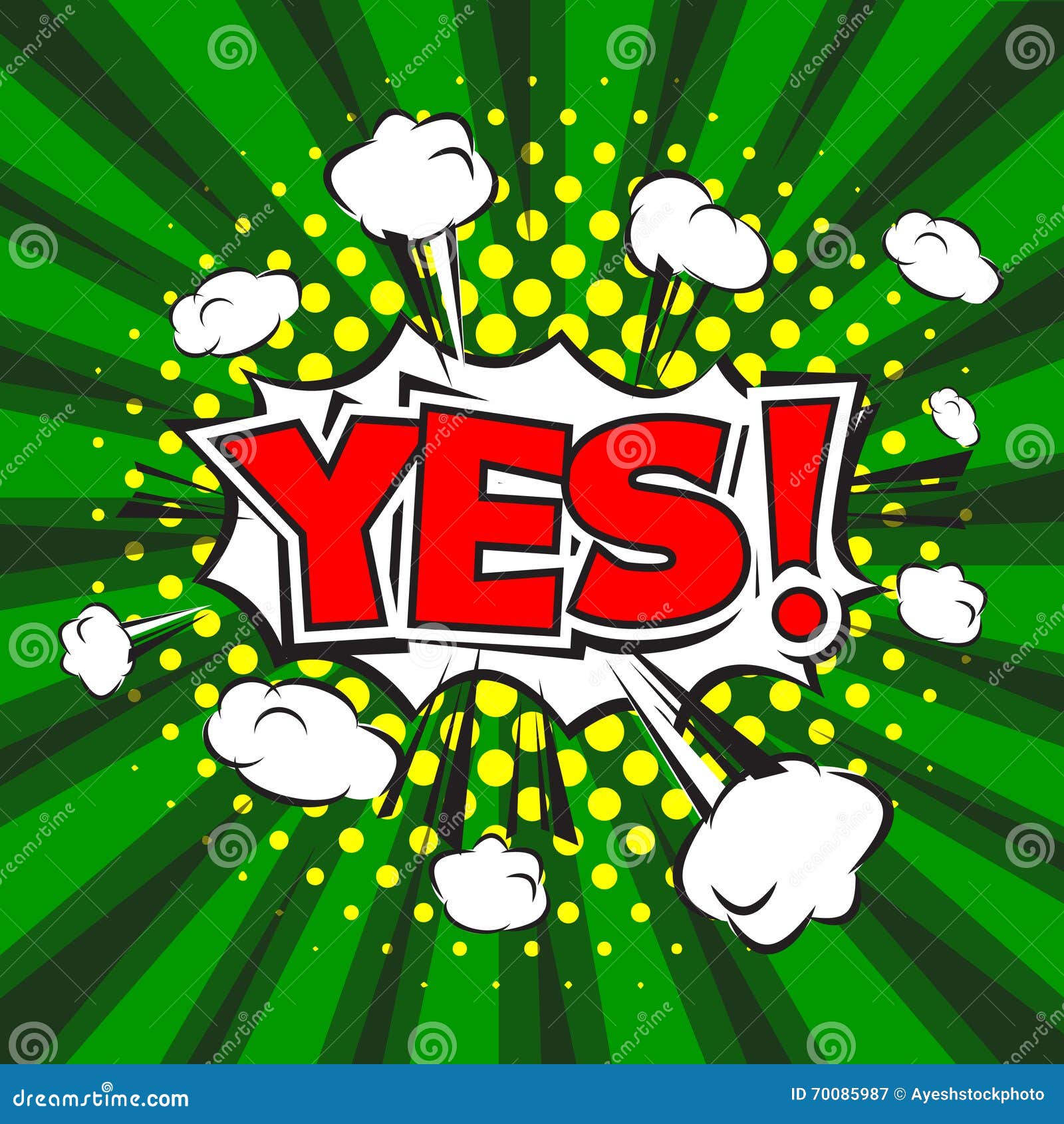 Yes! Comic Speech Bubble stock illustration. Illustration of message ...