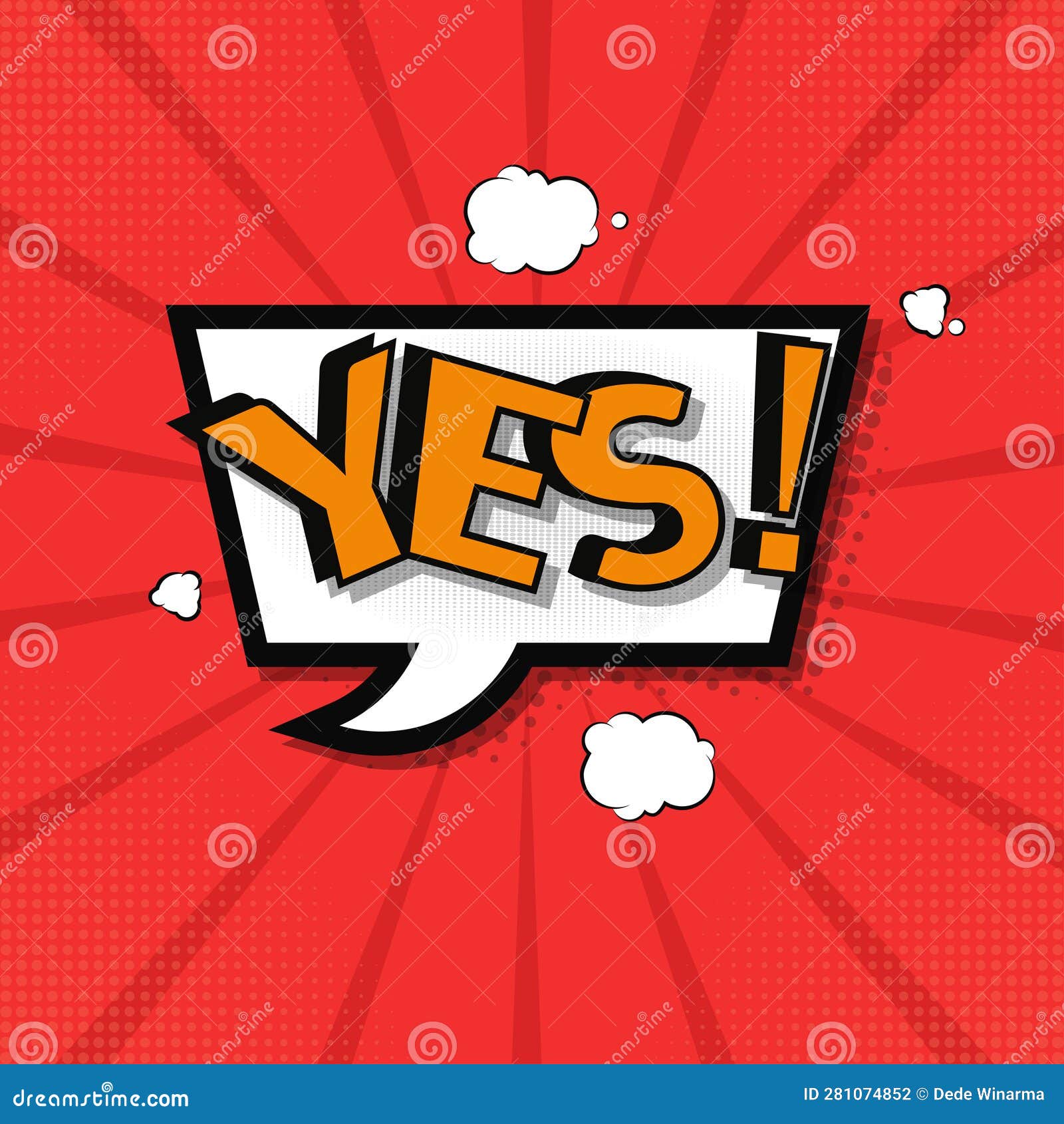 YES Comic Speech Bubble Design Vector Illustration Stock Vector ...