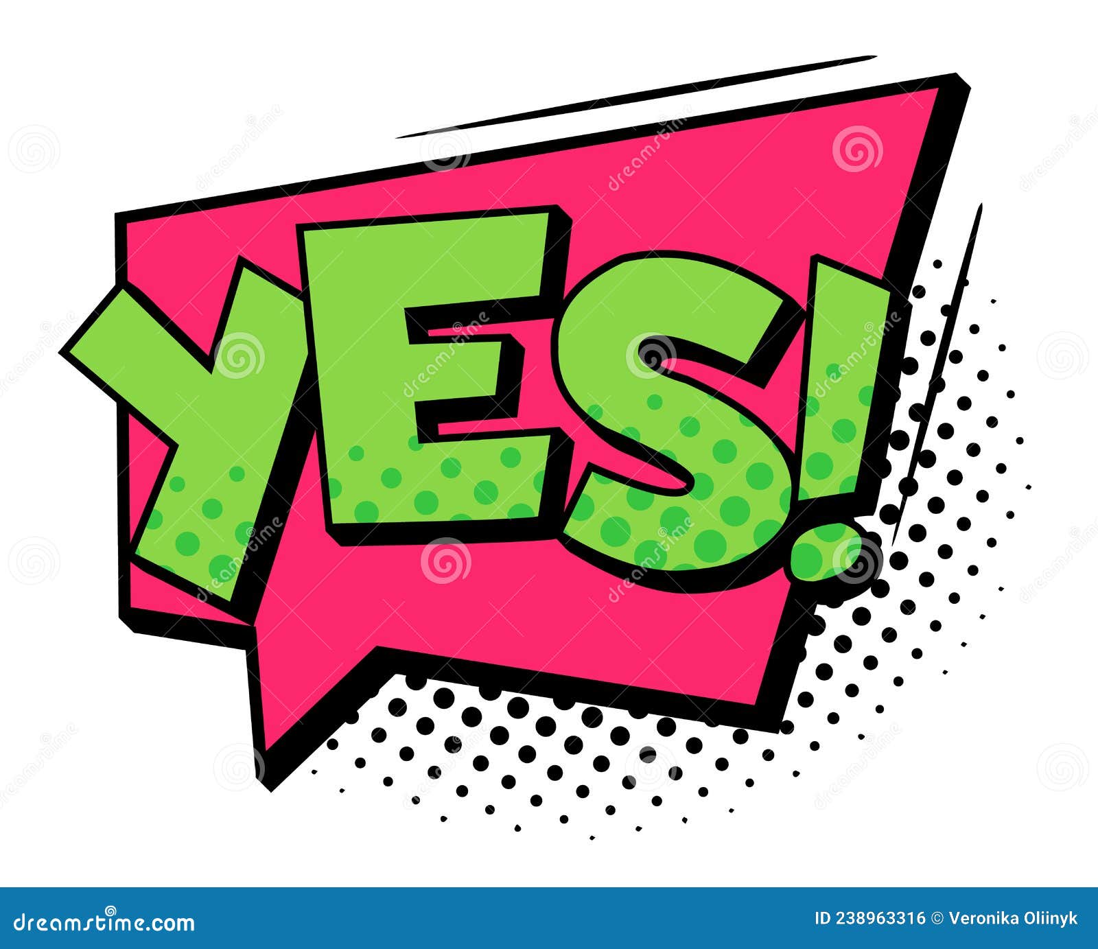 Yes Comic Speech Bubble for Magazine Page Stock Vector - Illustration ...