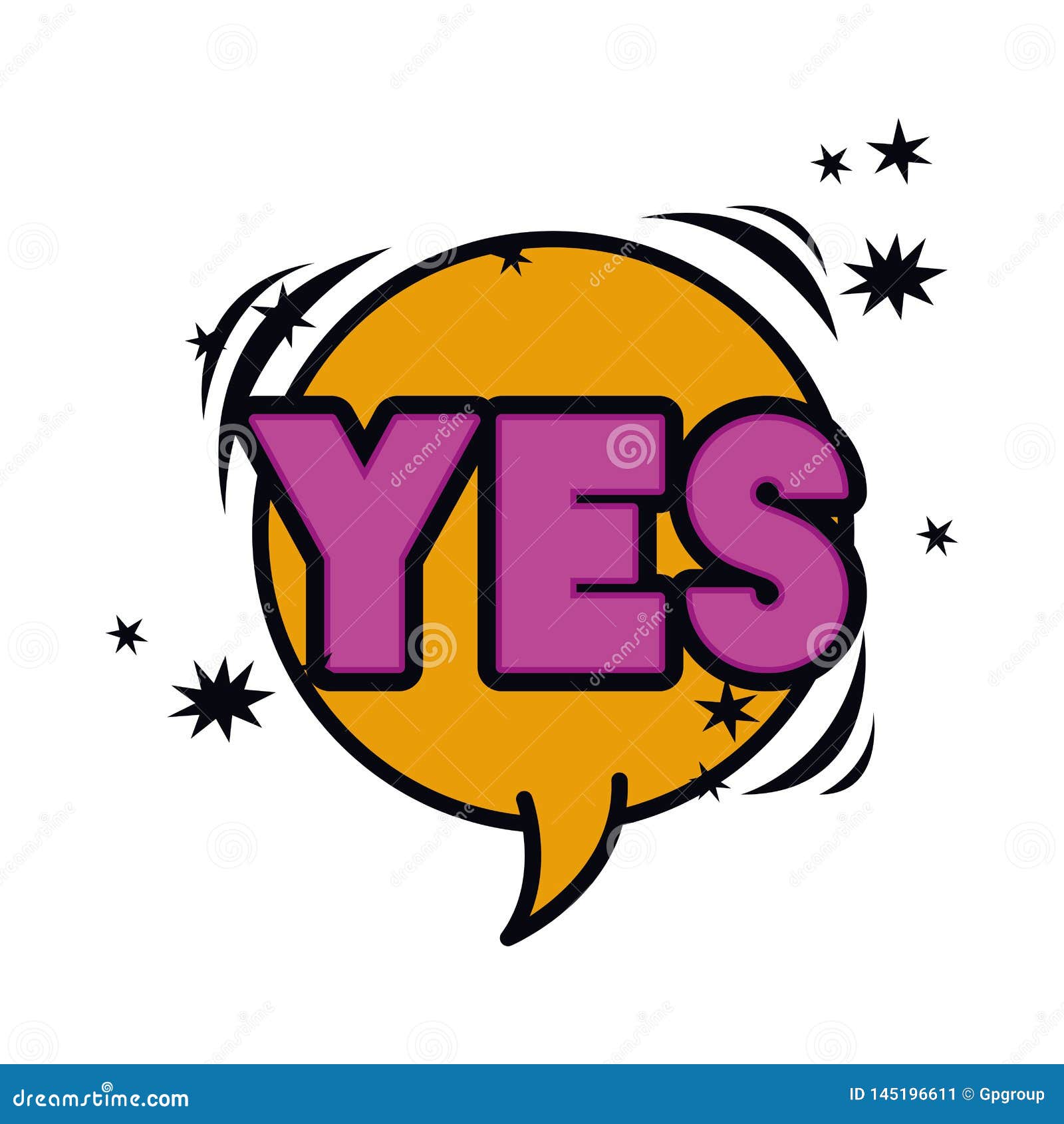 Yes Comic Words in Speech Bubble Isolated Icon Stock Vector ...