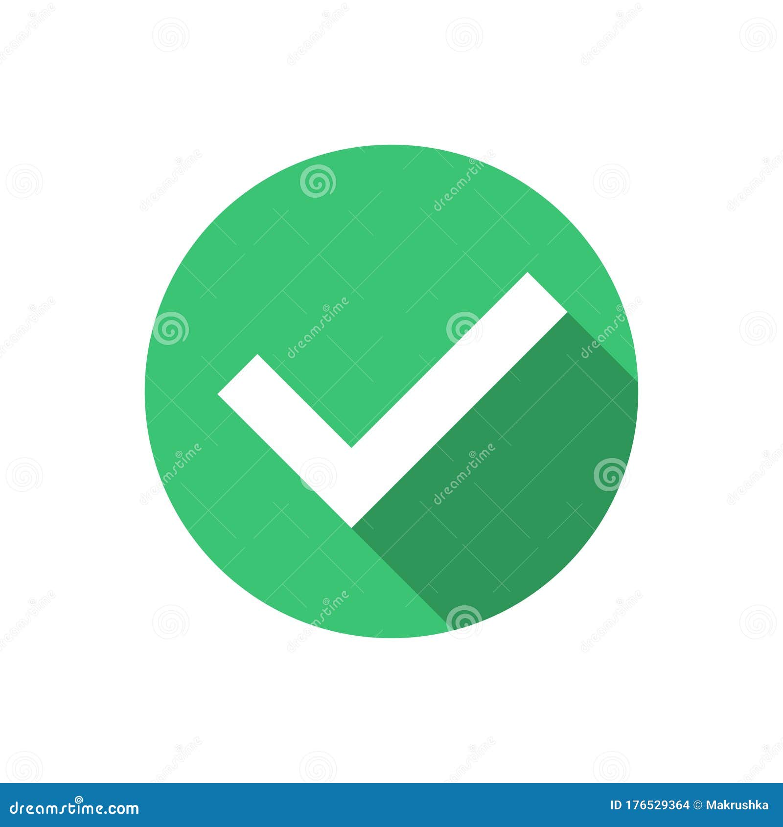 Yes, Correct or Approved Sign in Flat Design with Shadow. Vector EPS 10 ...