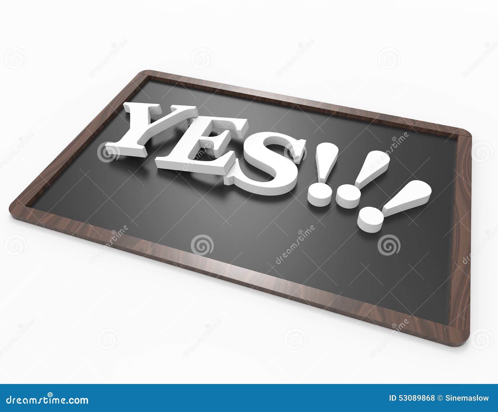 Yes 3d Letter on Blackboard Stock Illustration - Illustration of text ...