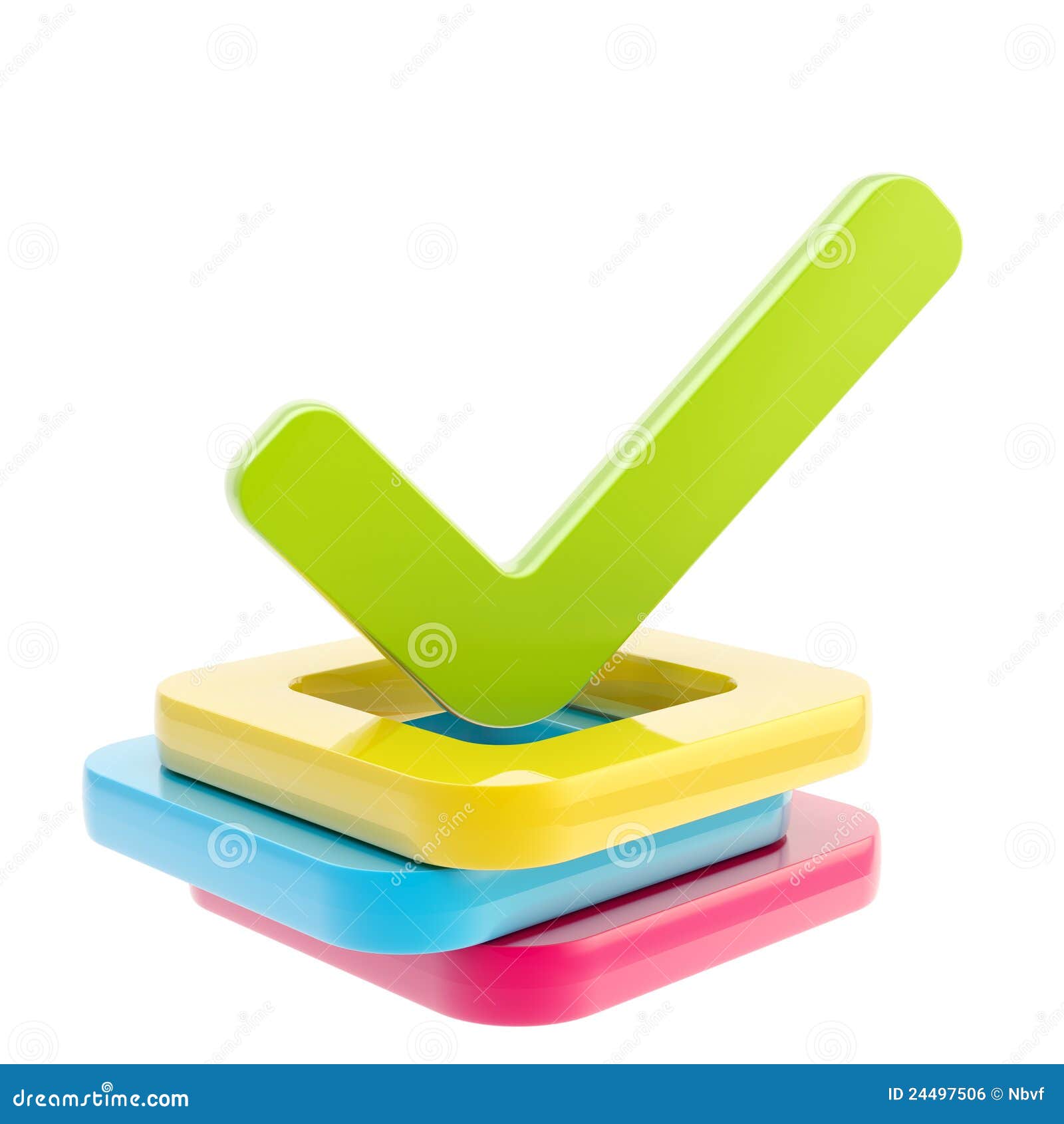 Yes Done Tick Over Stack of Check Boxes Stock Illustration ...