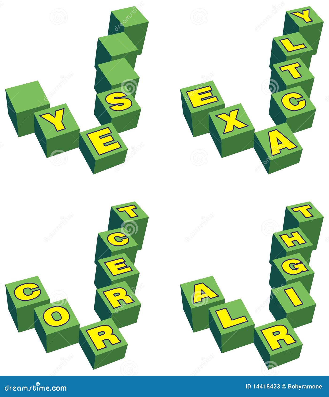 Yes Exactly Correct Alright Tick Boxes Stock Vector - Illustration of ...