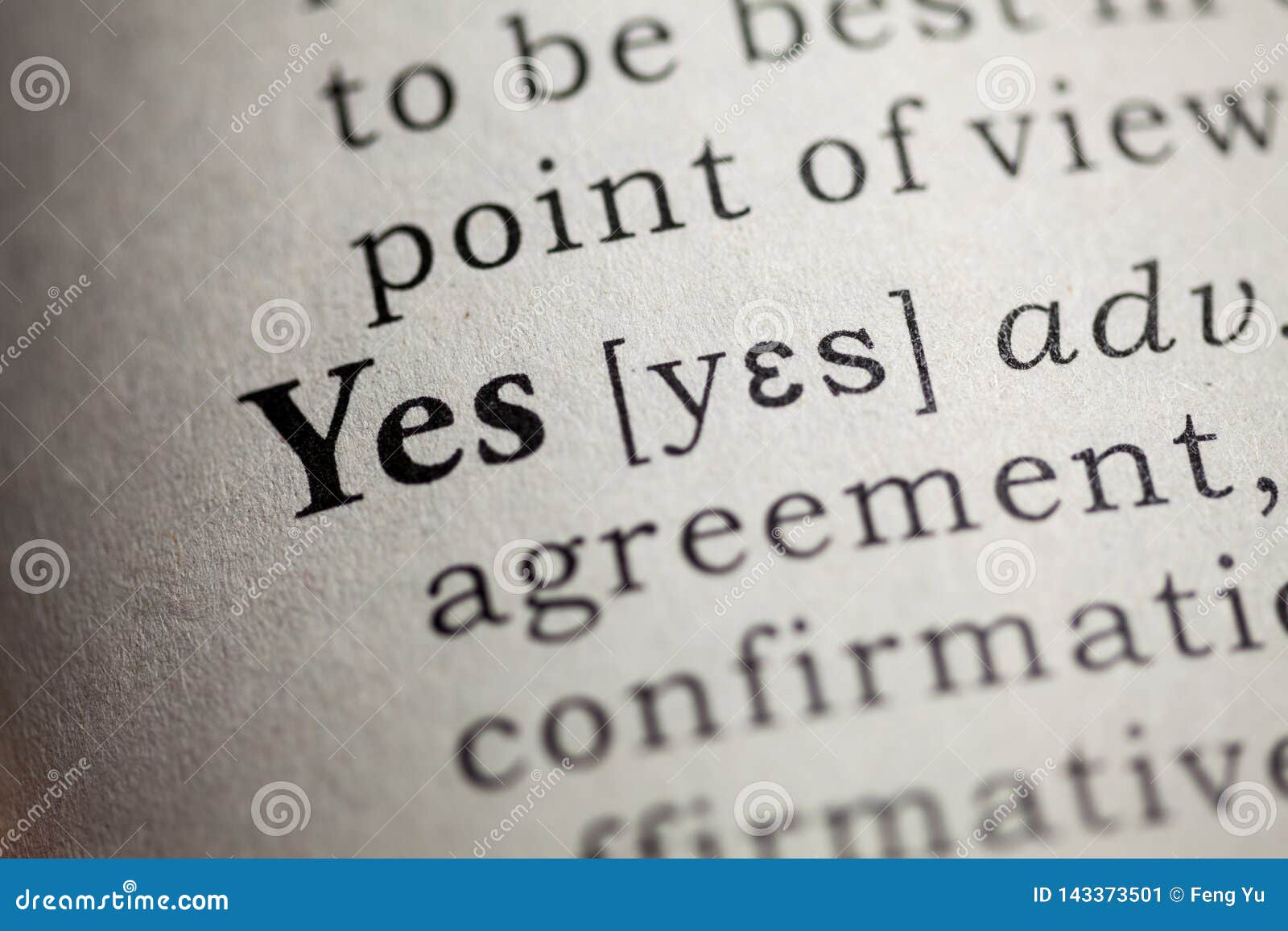 Definition of the word yes stock image. Image of definition - 143373501