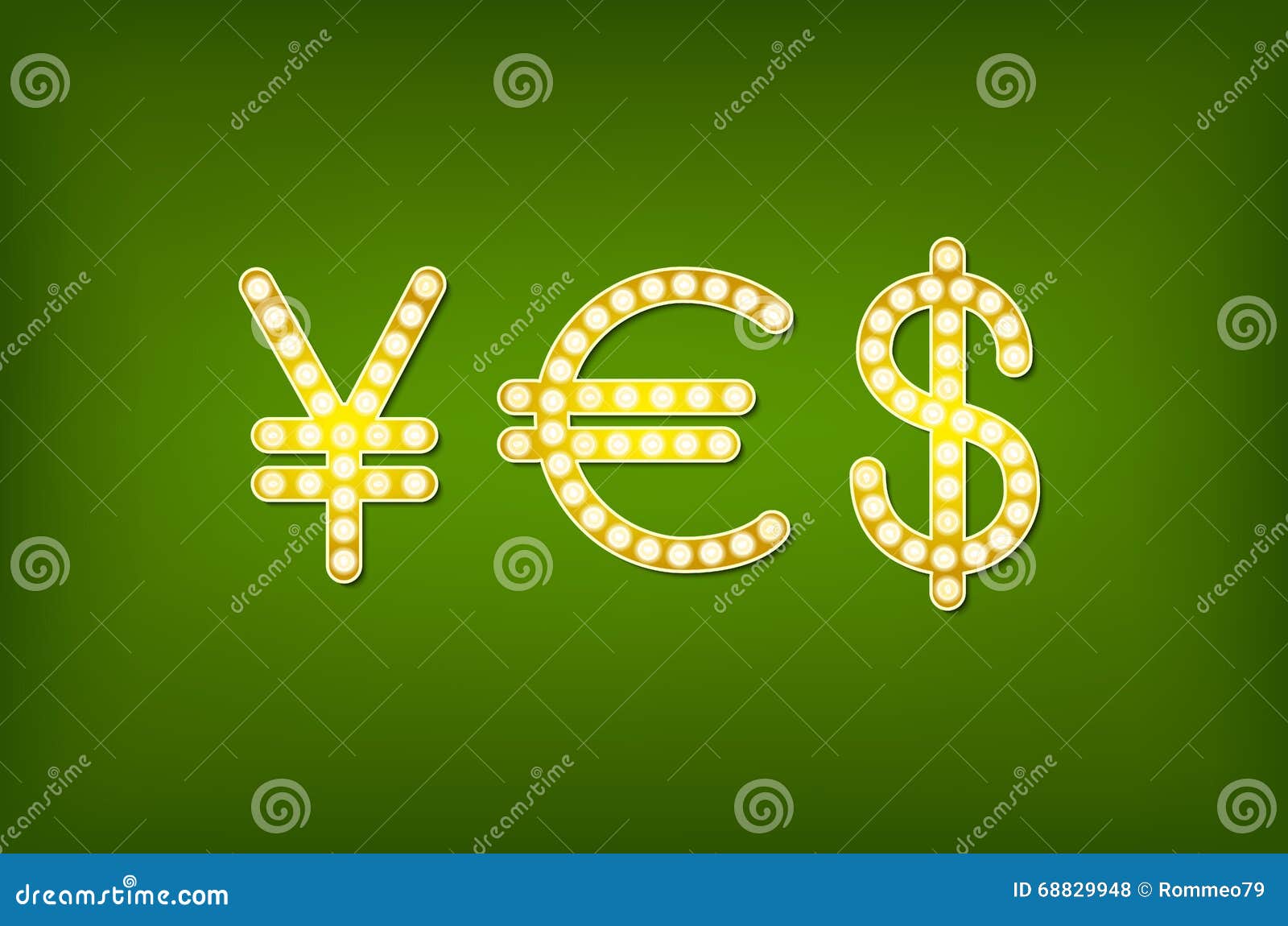 Yes in Form Money Symbol, 3d Vector Vintage Stock Illustration ...
