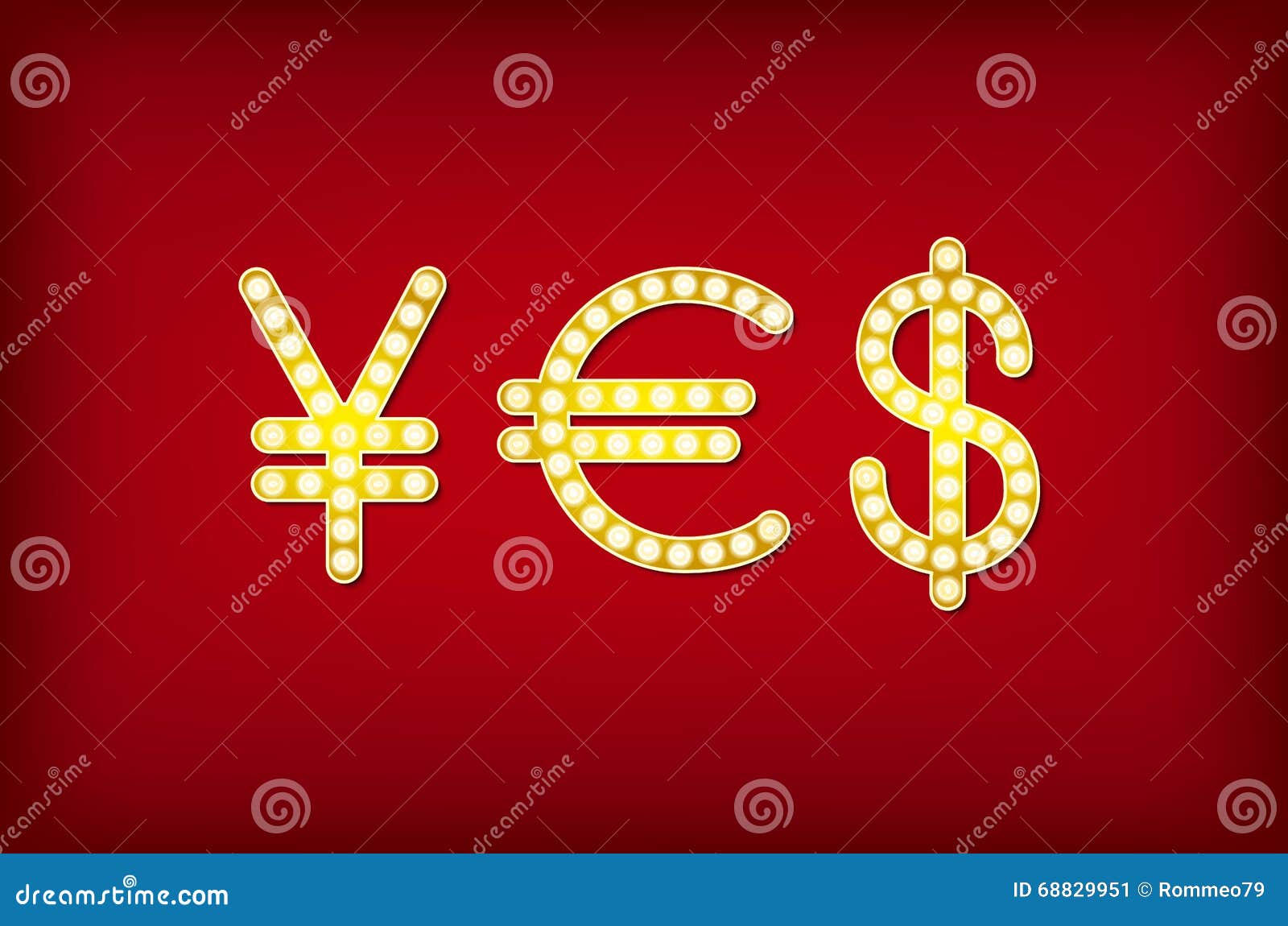 Yes in Form Money Symbol, 3d Vector Vintage Stock Illustration ...