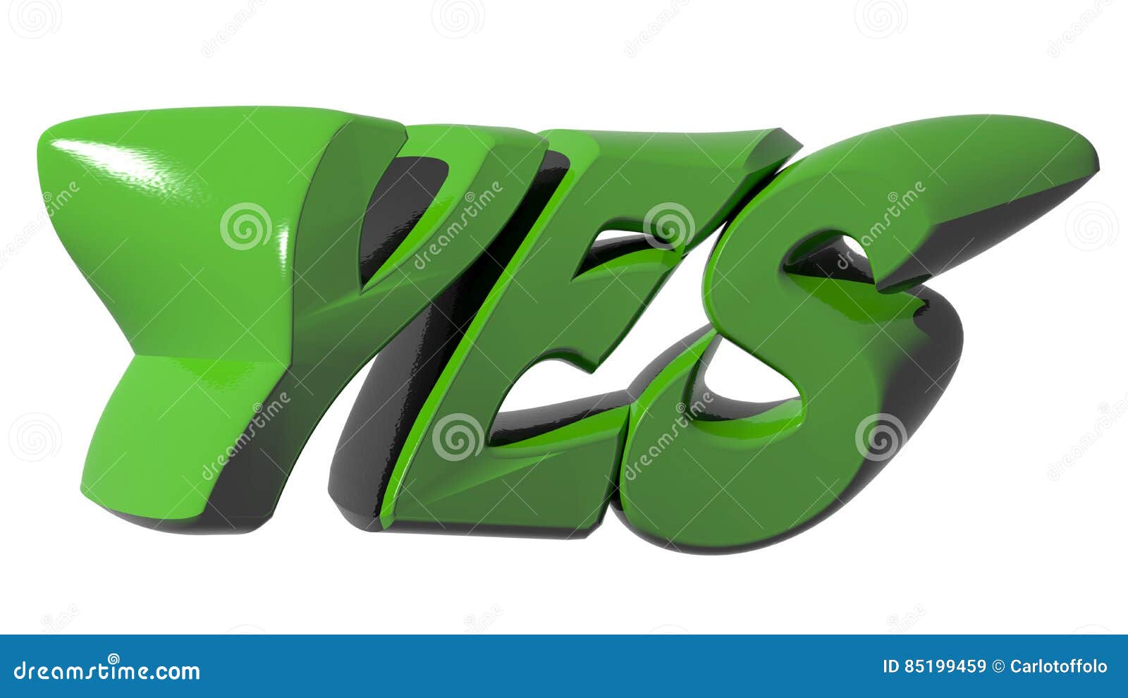 YES Funny Green on White Background Stock Illustration - Illustration ...