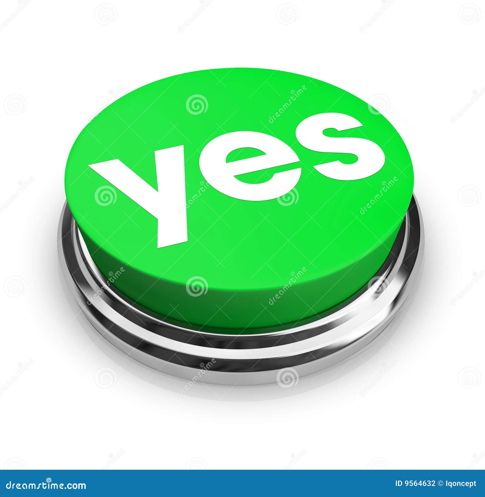 Yes - Green Button stock illustration. Illustration of conceptual - 9564632