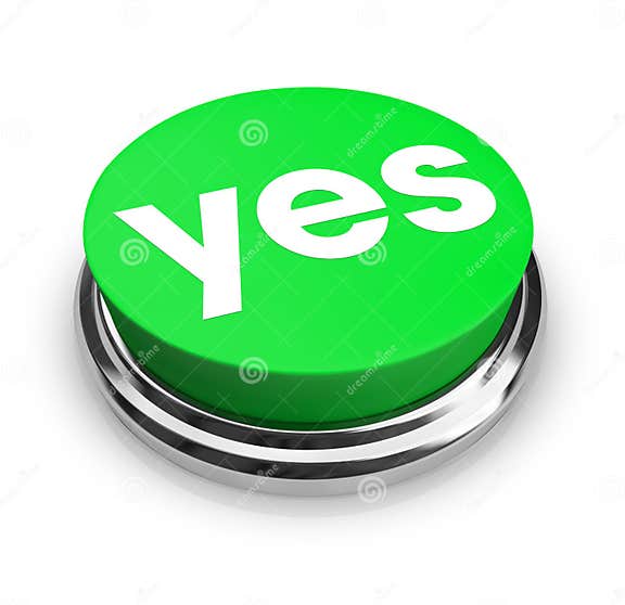Yes - Green Button stock illustration. Illustration of conceptual - 9564632