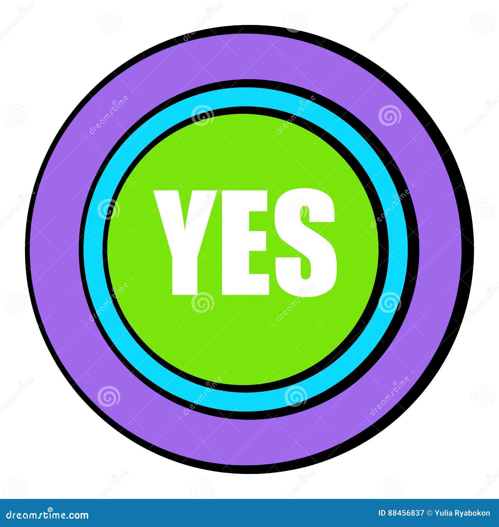 Yes Green Button Icon Cartoon Stock Vector - Illustration of green ...
