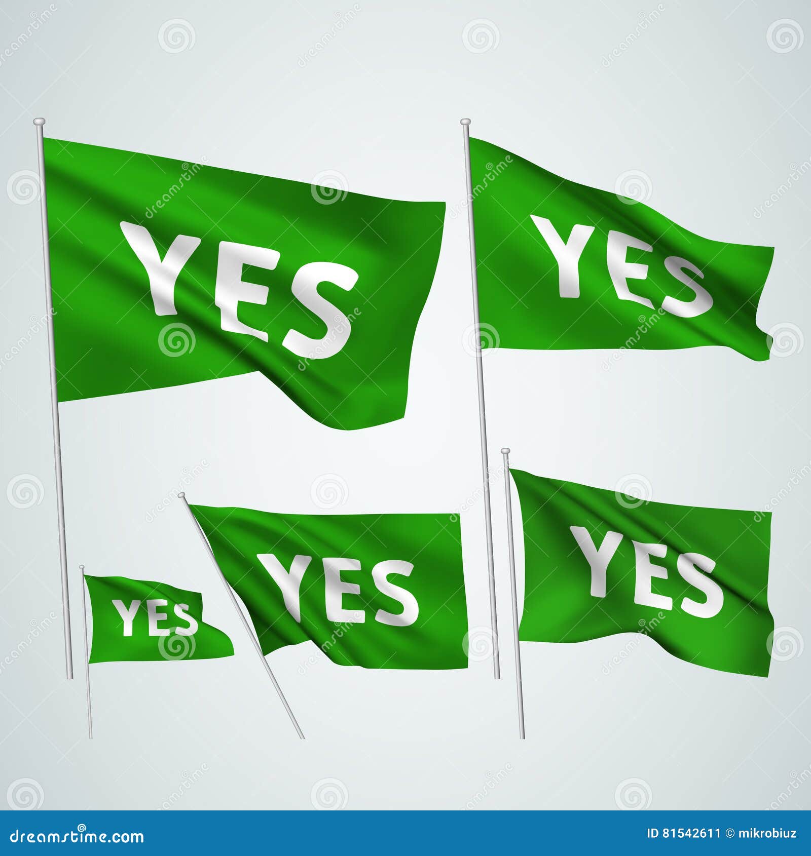 Yes - green vector flags stock vector. Illustration of answer - 81542611