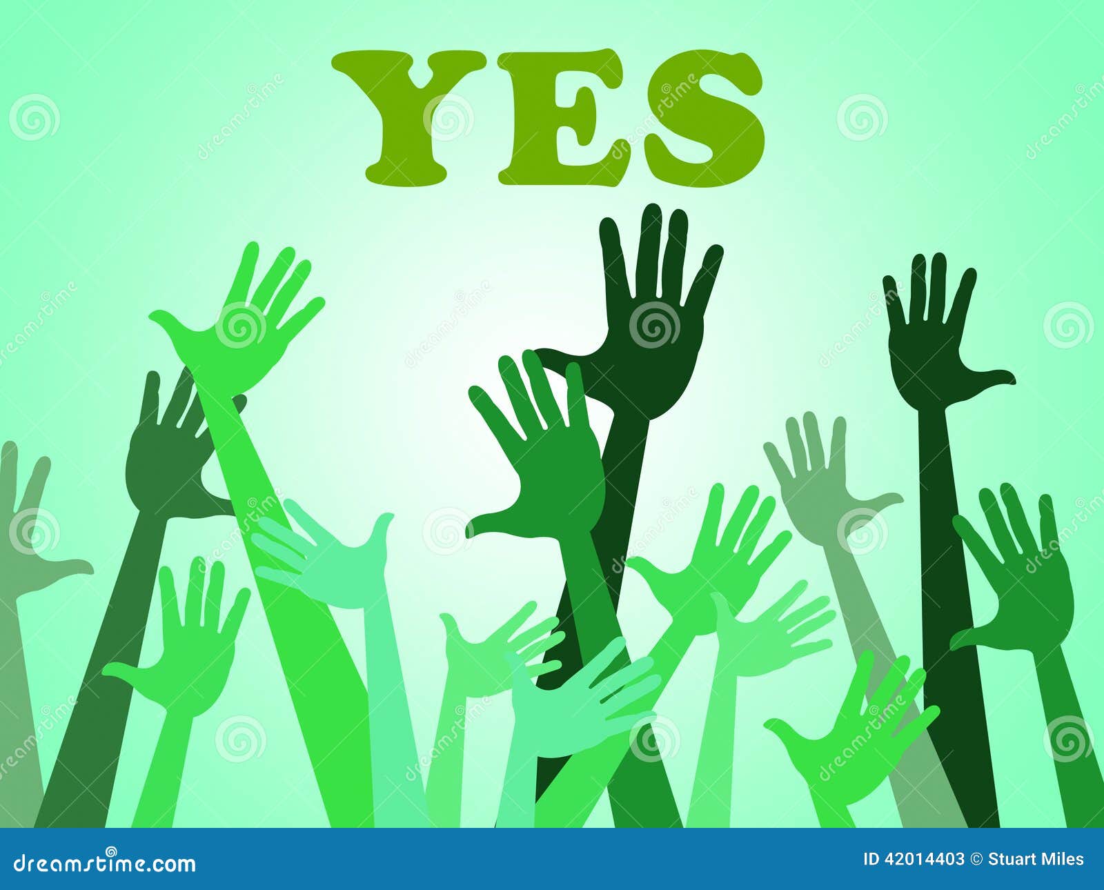 Yes Hands Means All Right and O.K. Stock Illustration - Illustration of ...