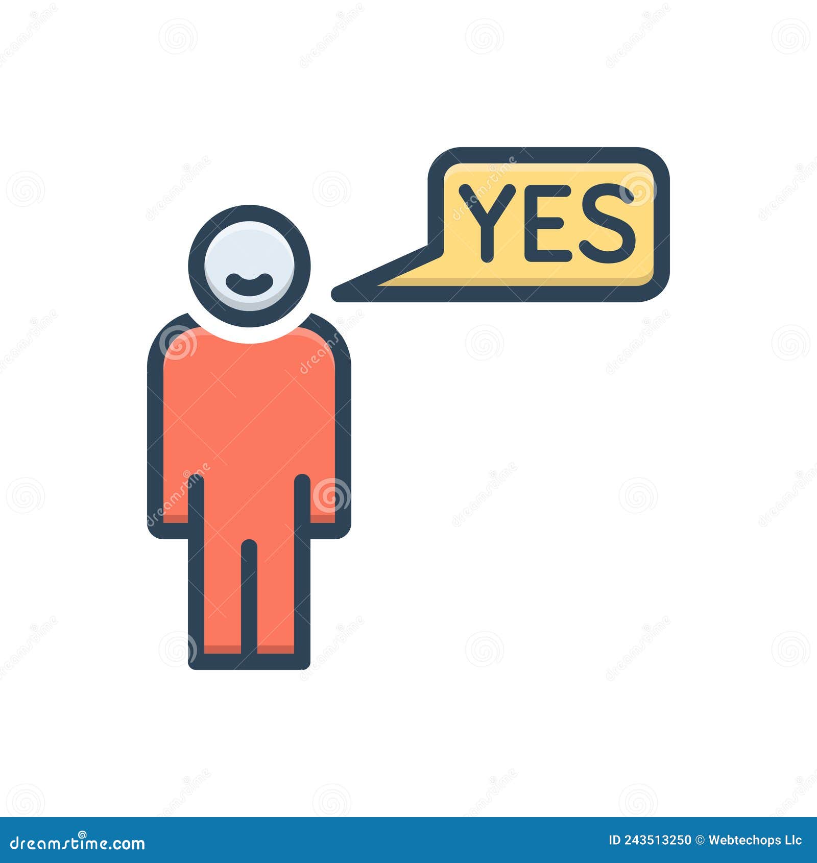 Color Illustration Icon for Yes, All Right and Very Well Stock ...