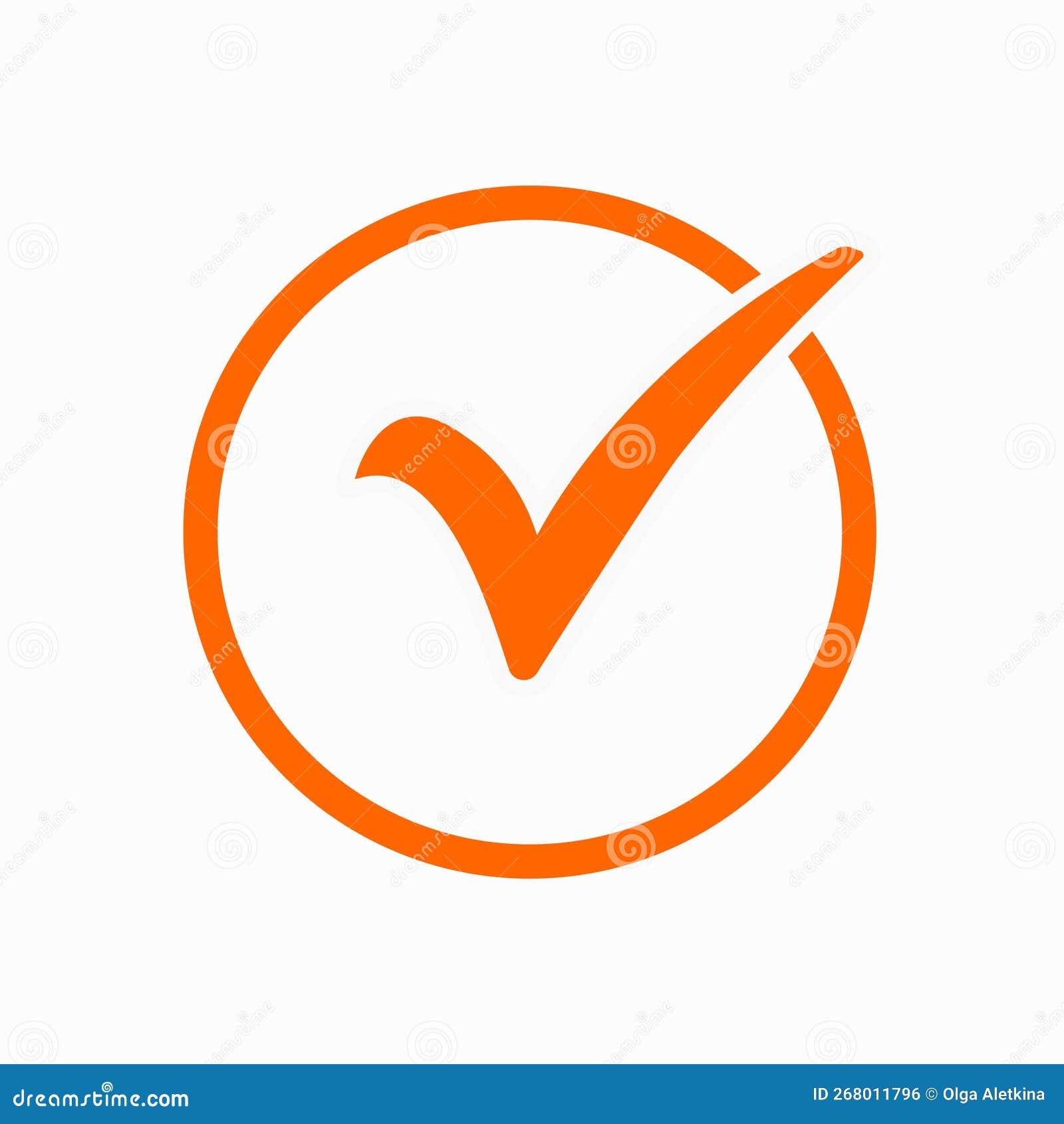 Orange Check Mark Icon. Tick Symbol in Orange Color, Vector ...