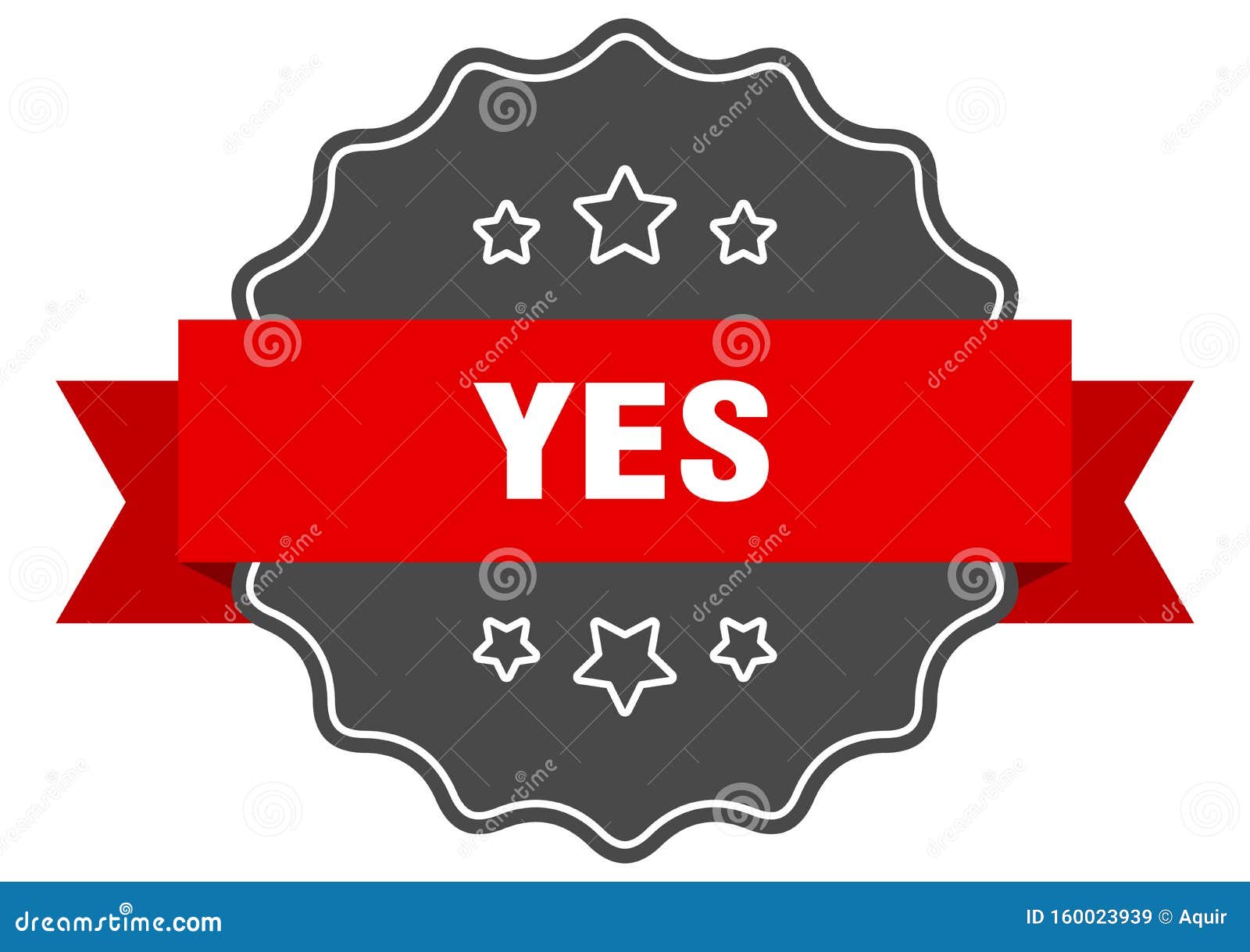 Yes label stock vector. Illustration of template, grey - 160023939