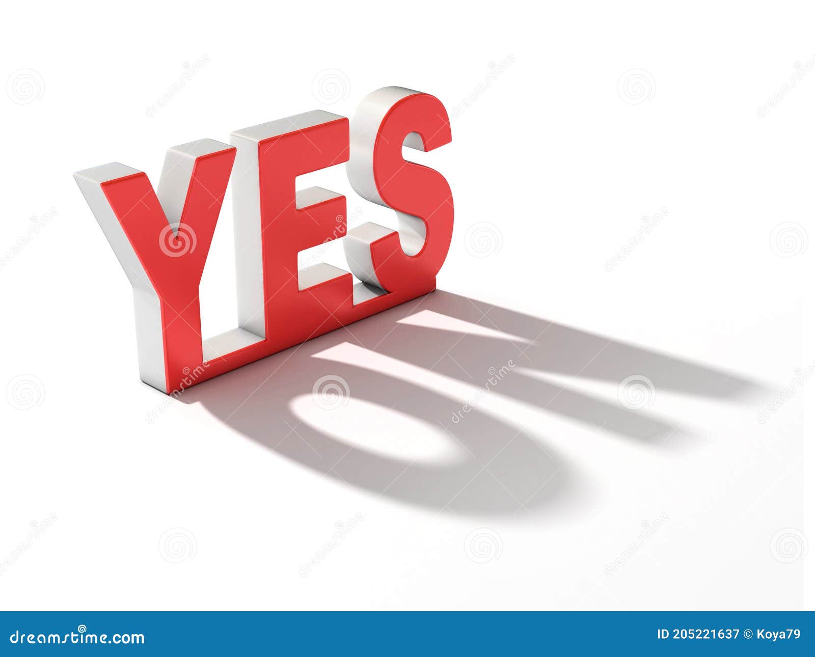 Yes Letters Casting No Shadow Stock Illustration - Illustration of icon ...