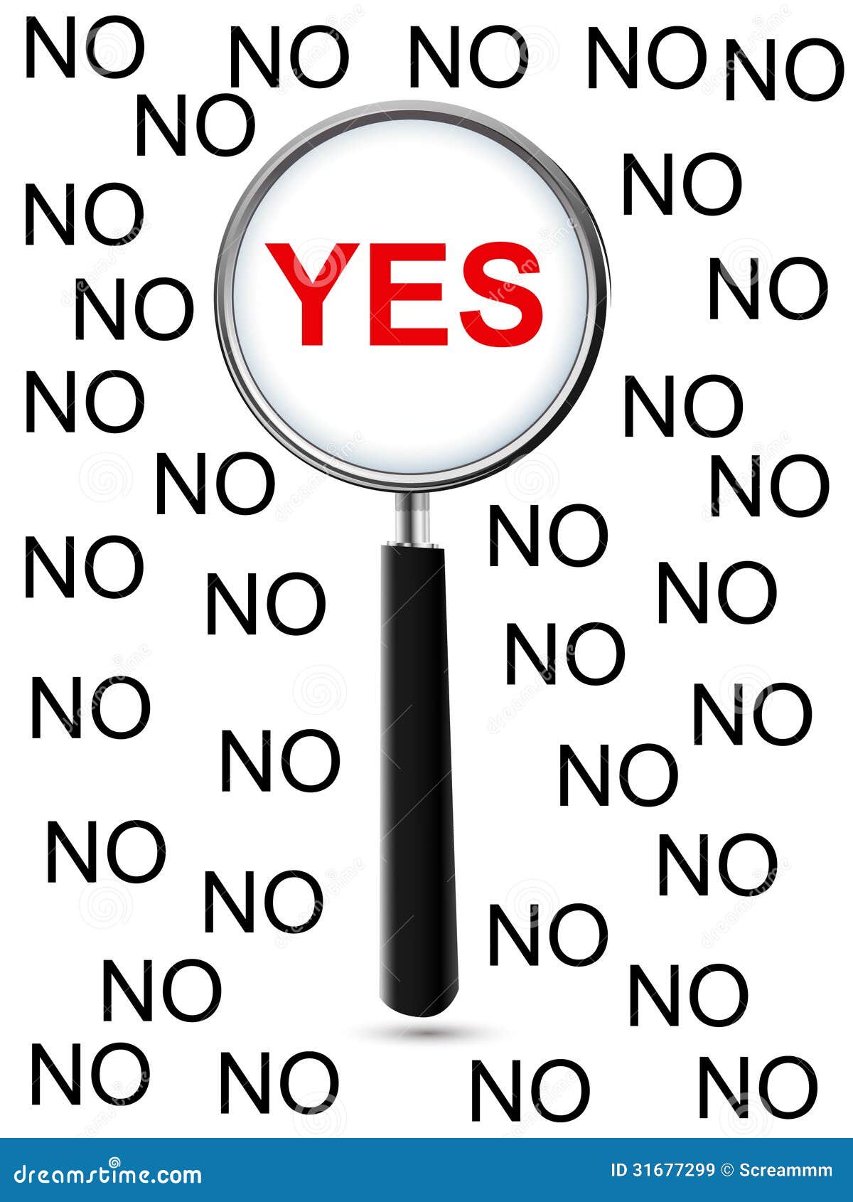 Yes and Magnifying Glass stock vector. Illustration of look - 31677299